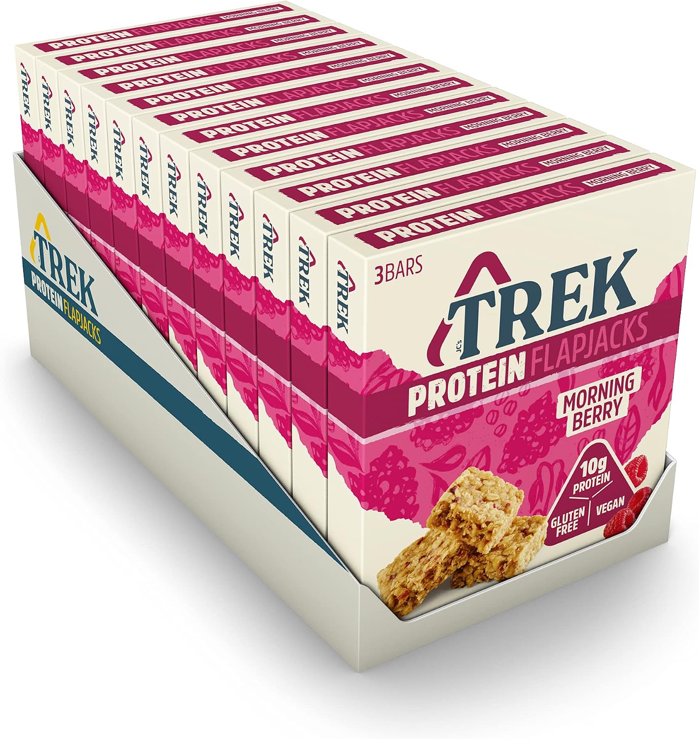TREK High Protein Flapjack Morning Berry - Gluten Free - Plant Based ...