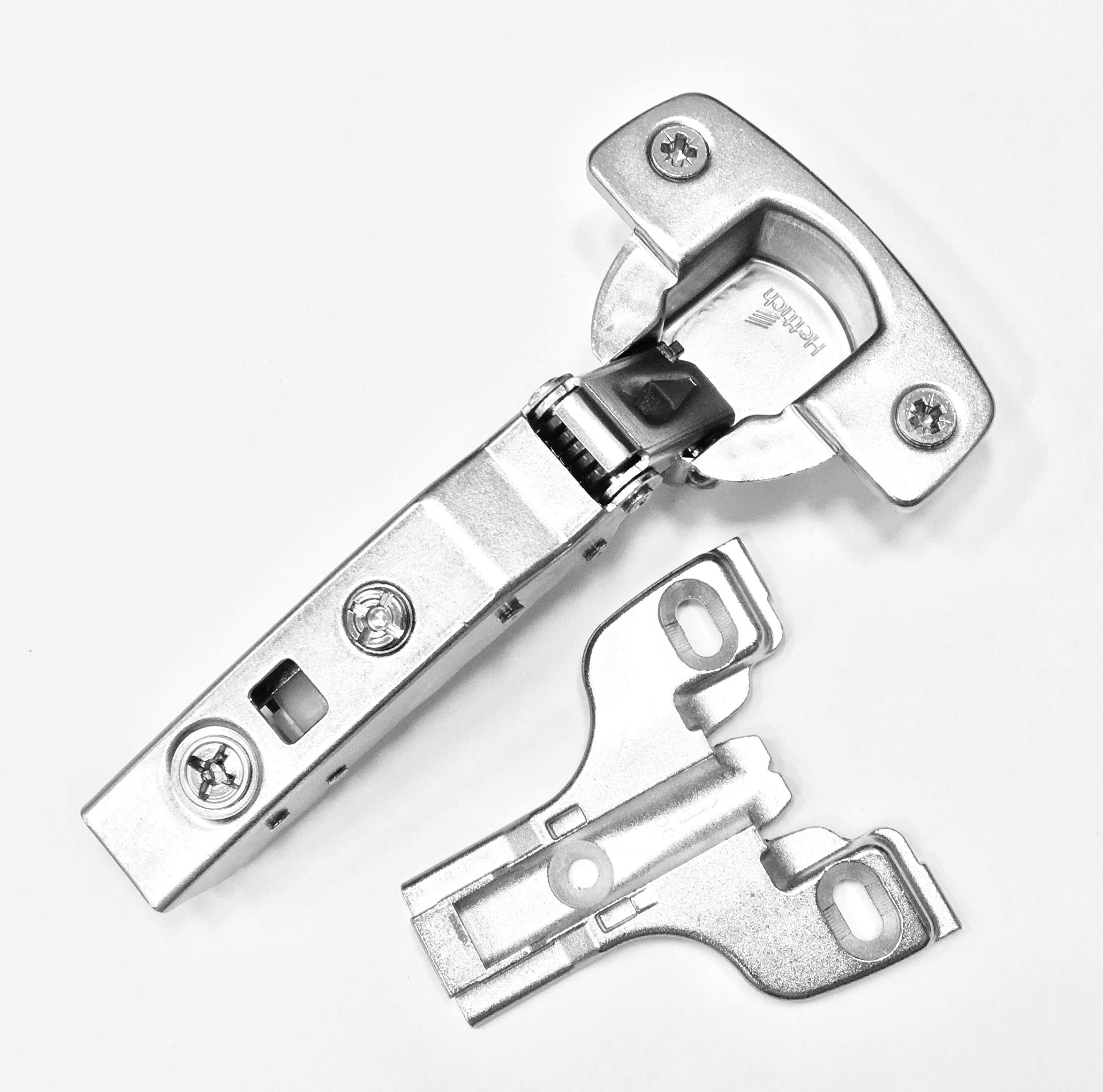 Hettich Euro 110 Soft Close Full Overlay Hinge & 0 mm Face Frame Plate Combo (Hinge w/0mm Plate ...
