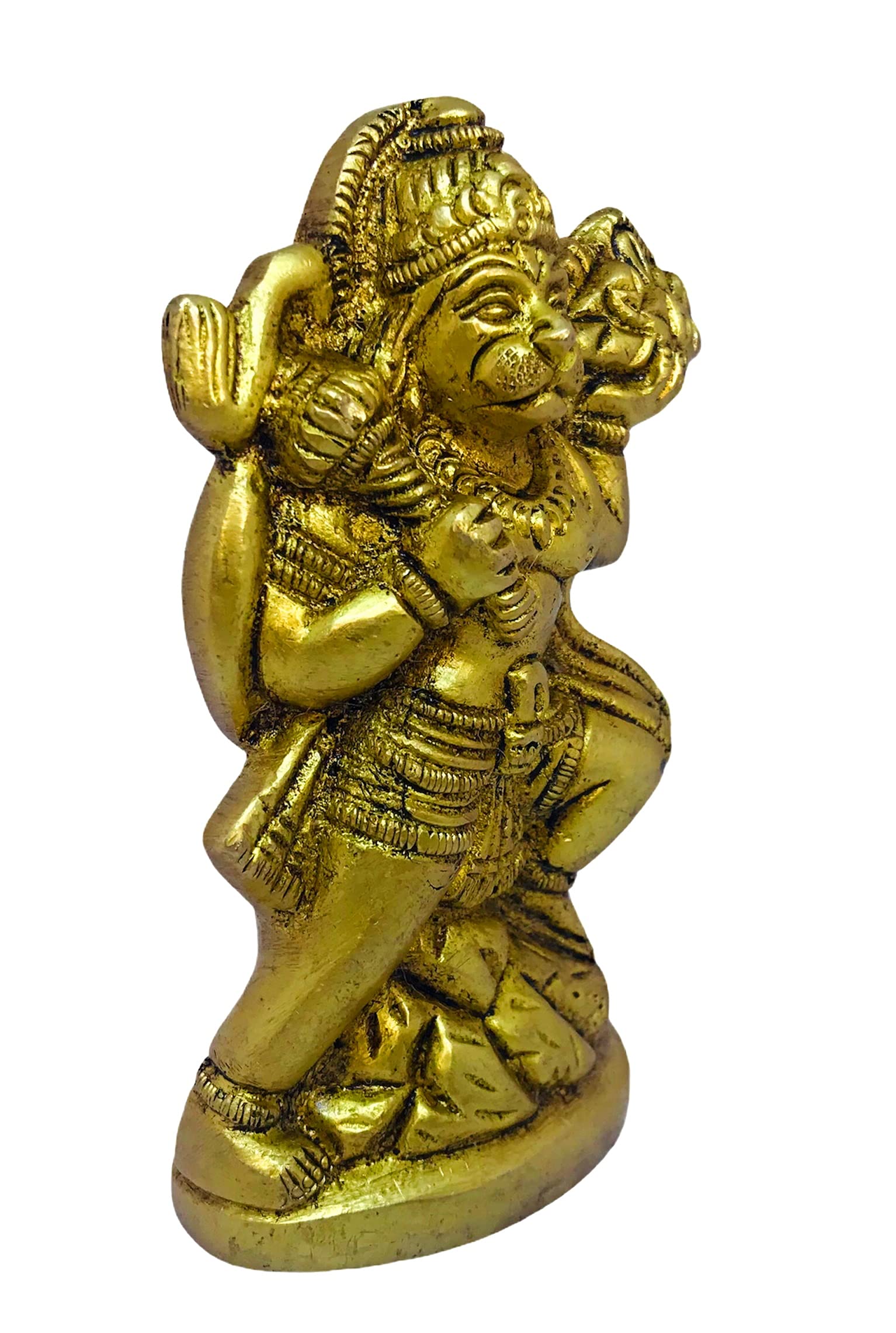 Buy Shivaay India Brass Mahabali Hanuman with Sanjeevani Parvat Idol ...