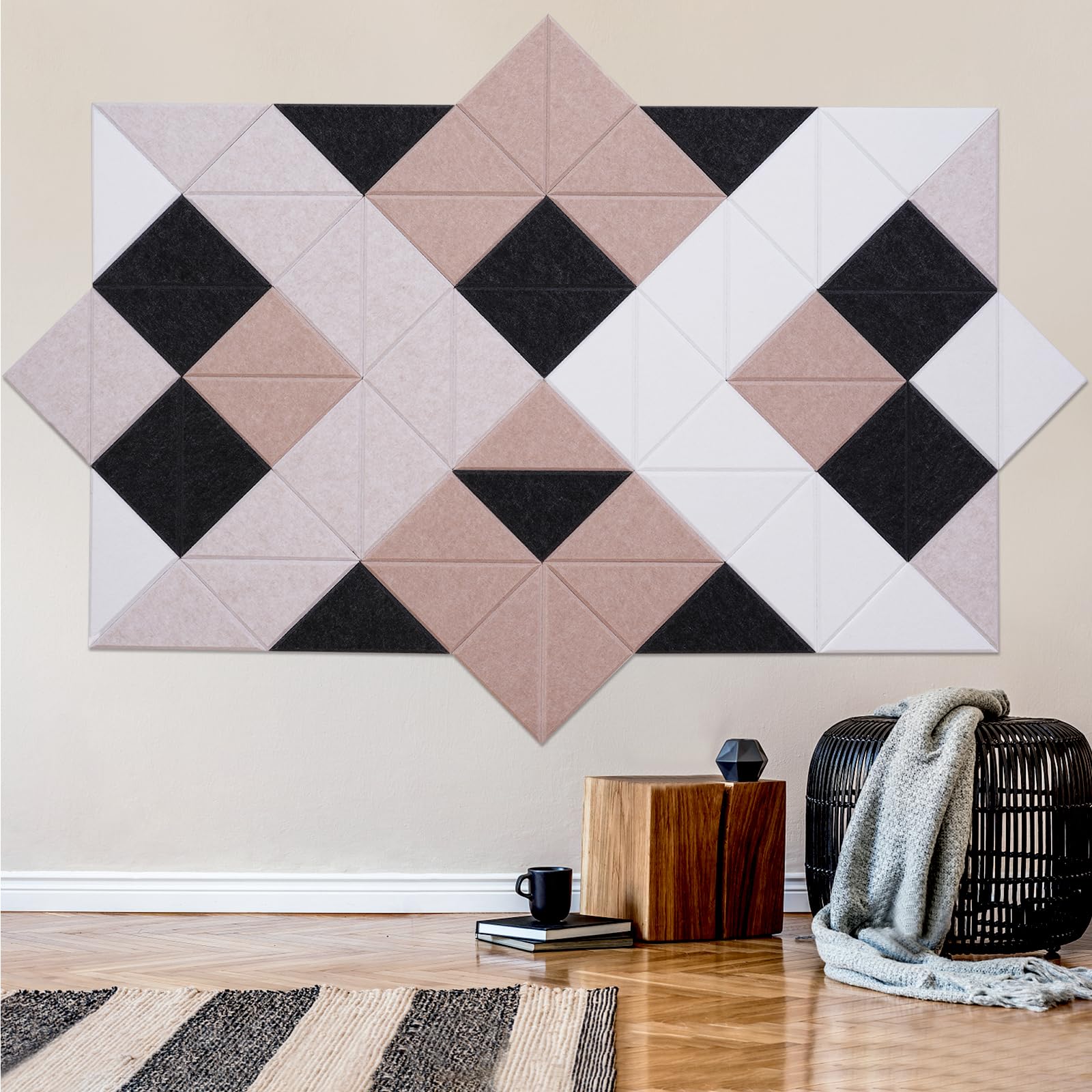 64 Pack Self-Adhesive Triangular Acoustic Panels, High Density Sound ...