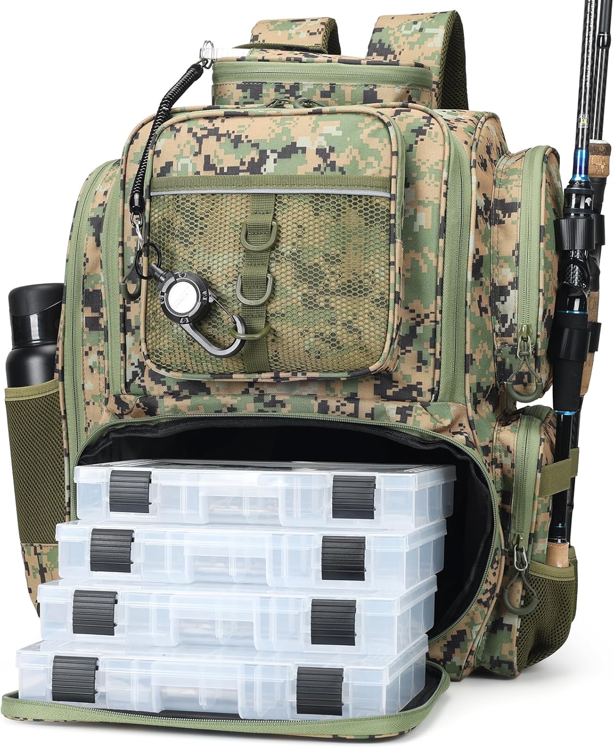 Amazon.com : WANOON Tackle Box Backpack 42L Waterproof Fishing Backpack ...