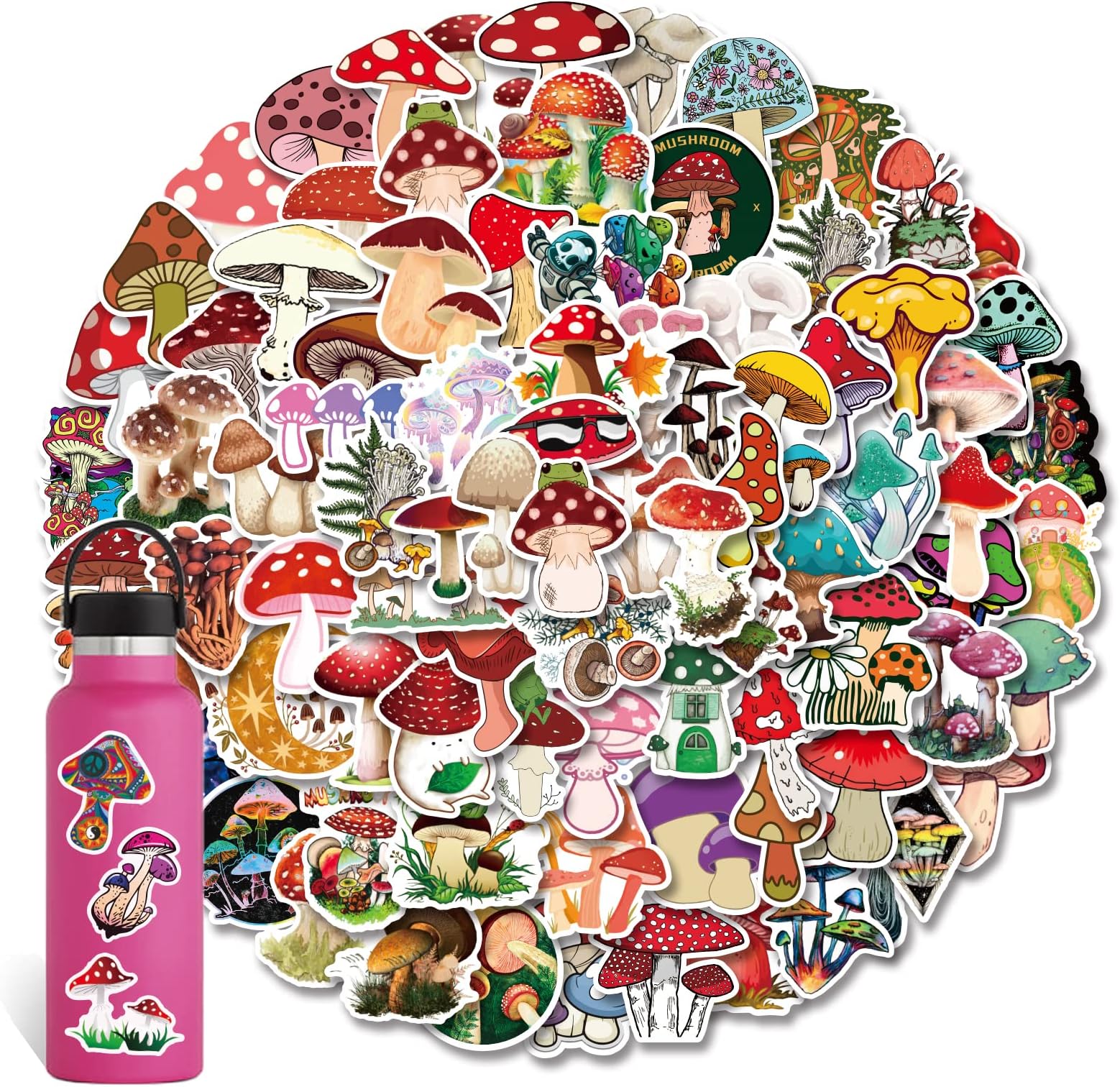 Amazon.com: Frog Mushroom Stickers 100 PCS Waterproof Sunscreen ...