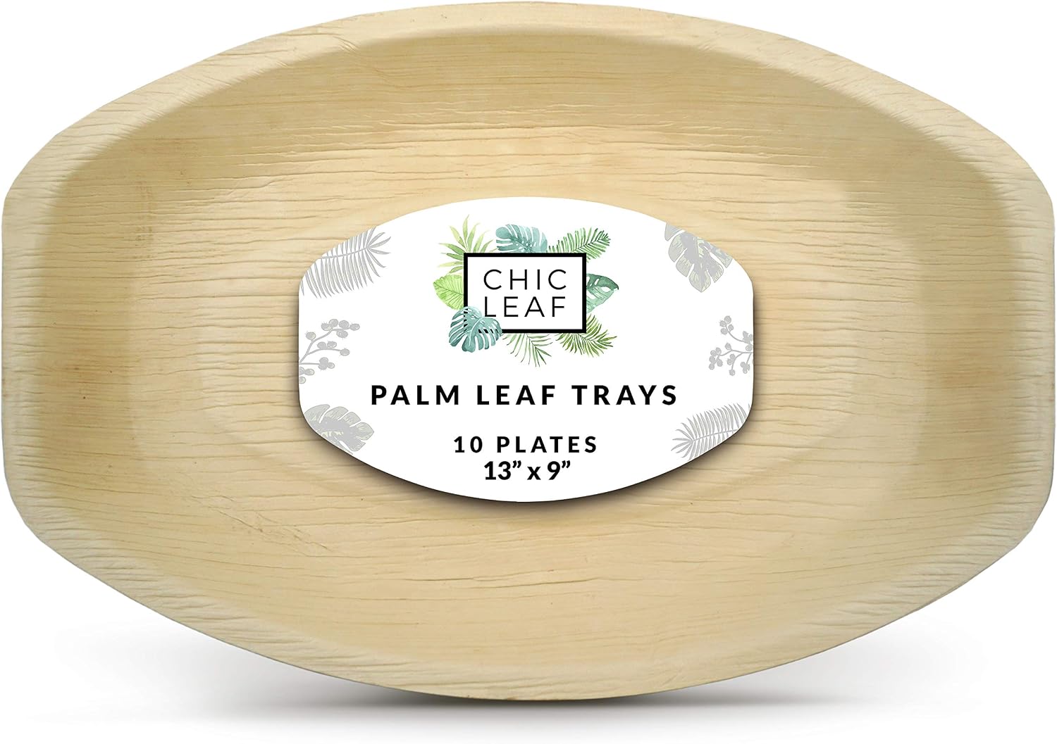 Amazon.com: Chic Leaf Disposable Palm Leaf Trays Like Bamboo Serving ...