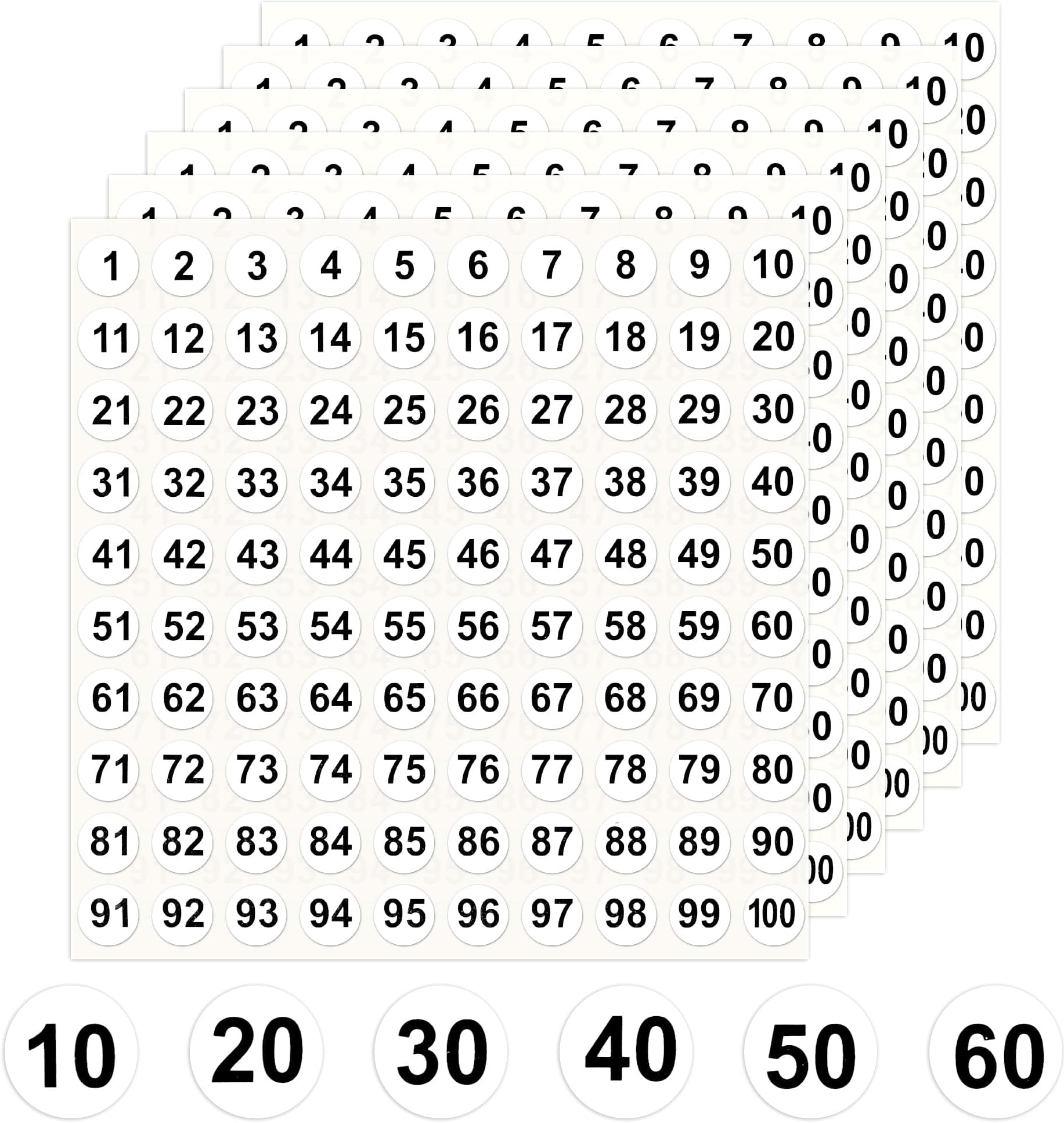 Amazon.com : Number Stickers, Number Stickers 1-100, 2500 PCS Vinyl ...