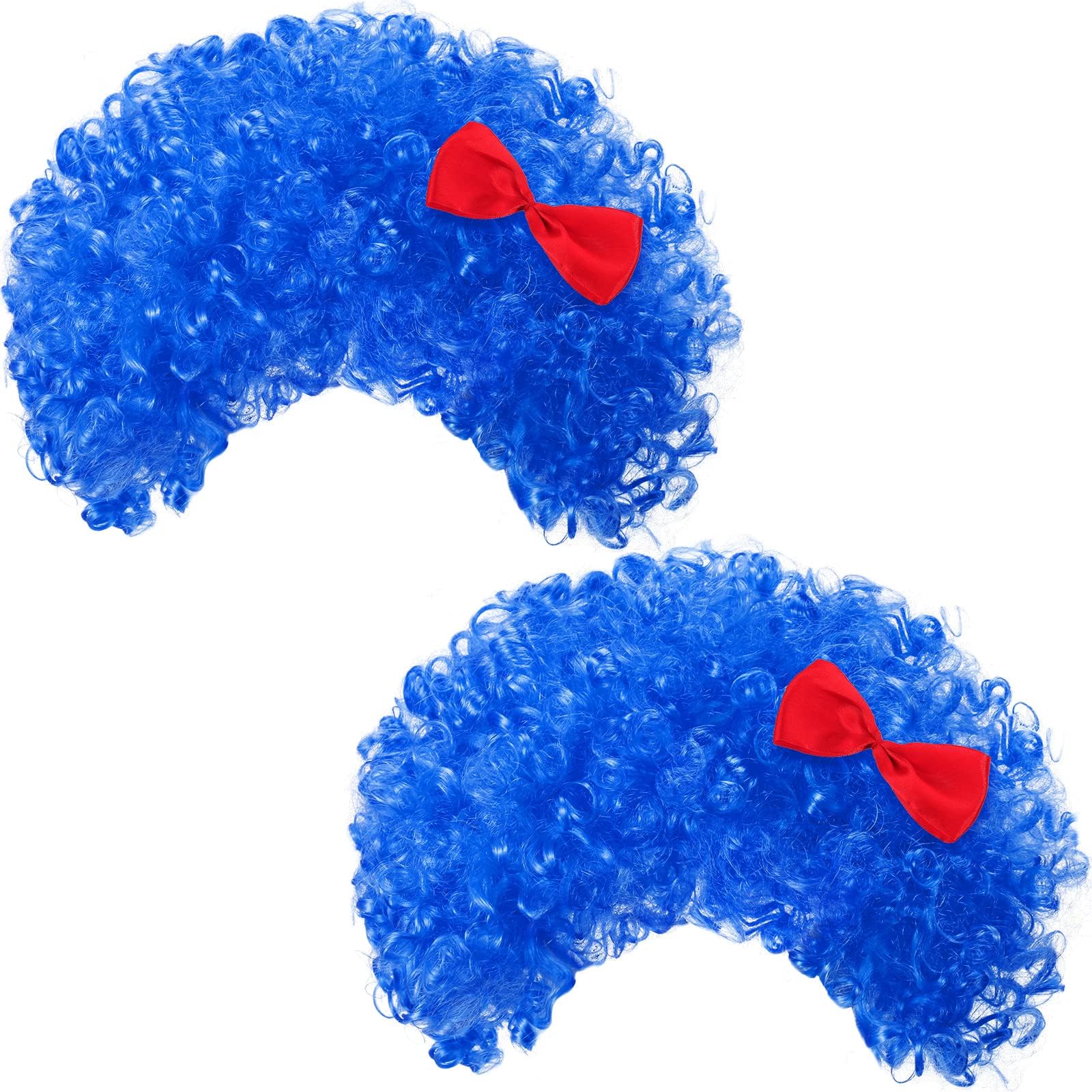 Amazon.com: Jutom 2 Pieces Blue Wig Blue Afro Wig Funky Blue Thing Wig ...