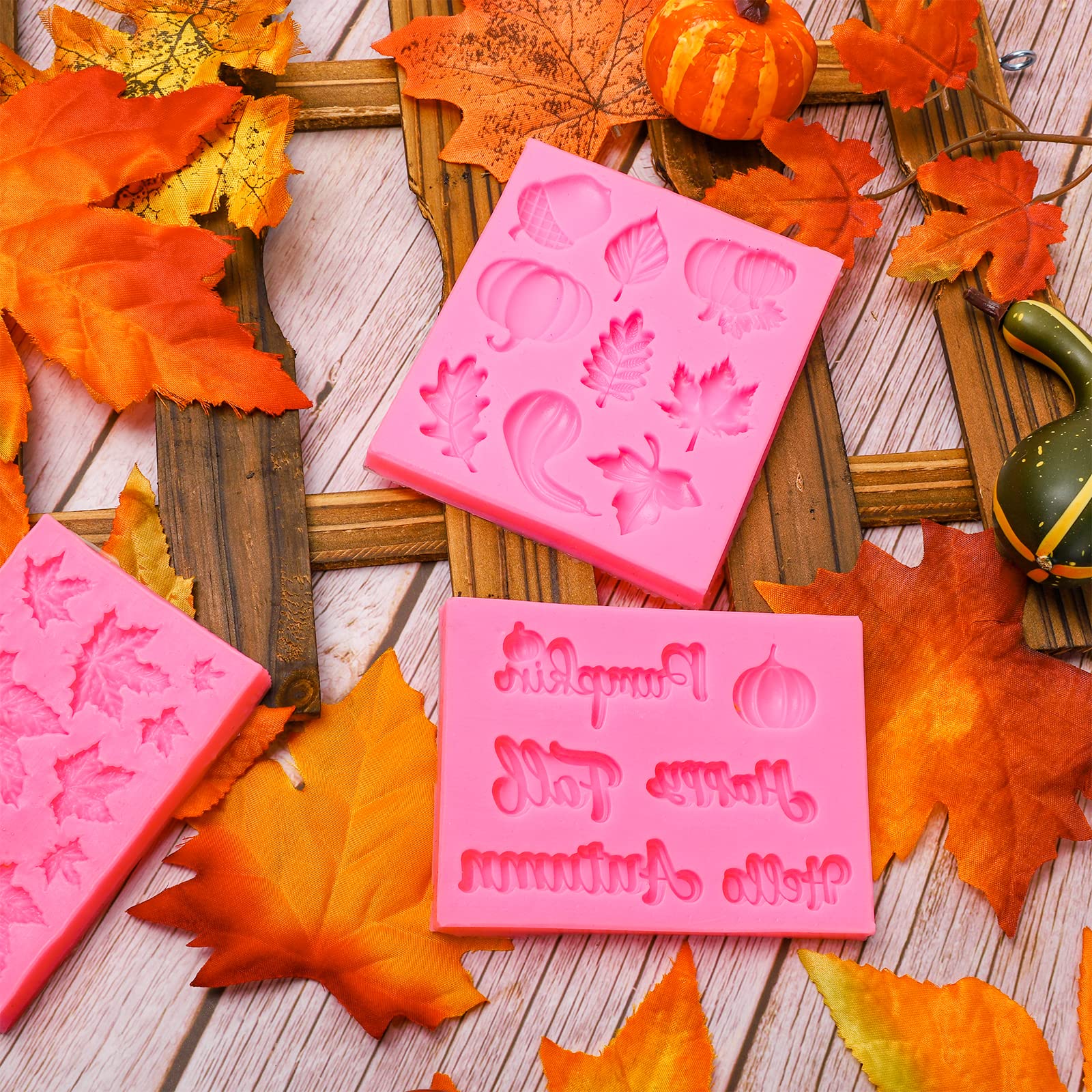 Moule Silicone Noel Whaline 4 Pack Fall Thanksgiving Fondant Molds ...