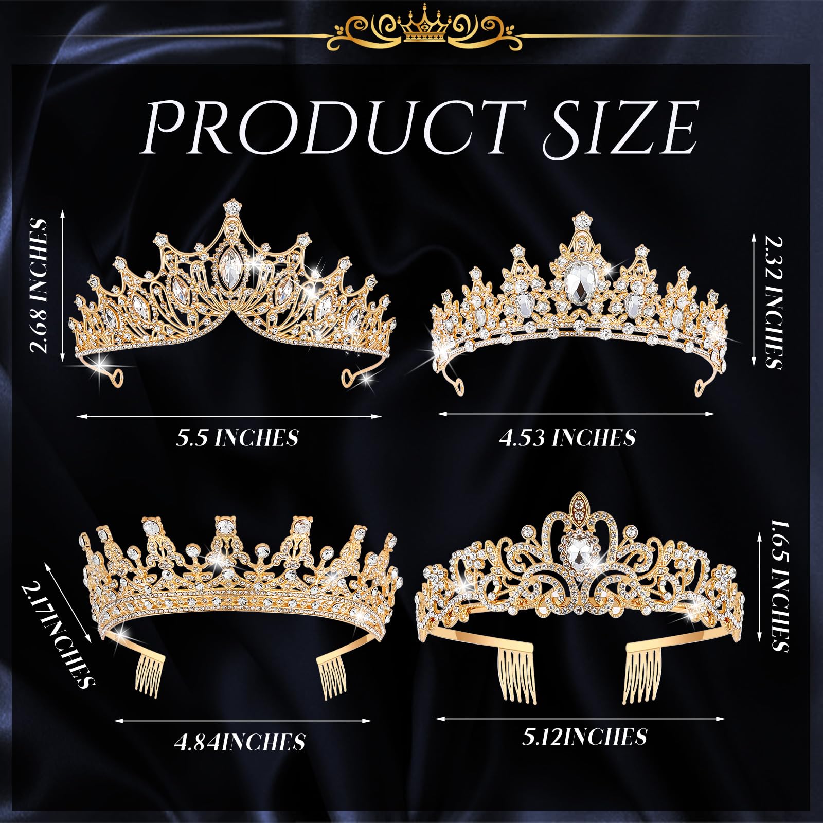 Snapklik.com : Kigeli 4 Pack Queen Crowns For Women Pageant Crown