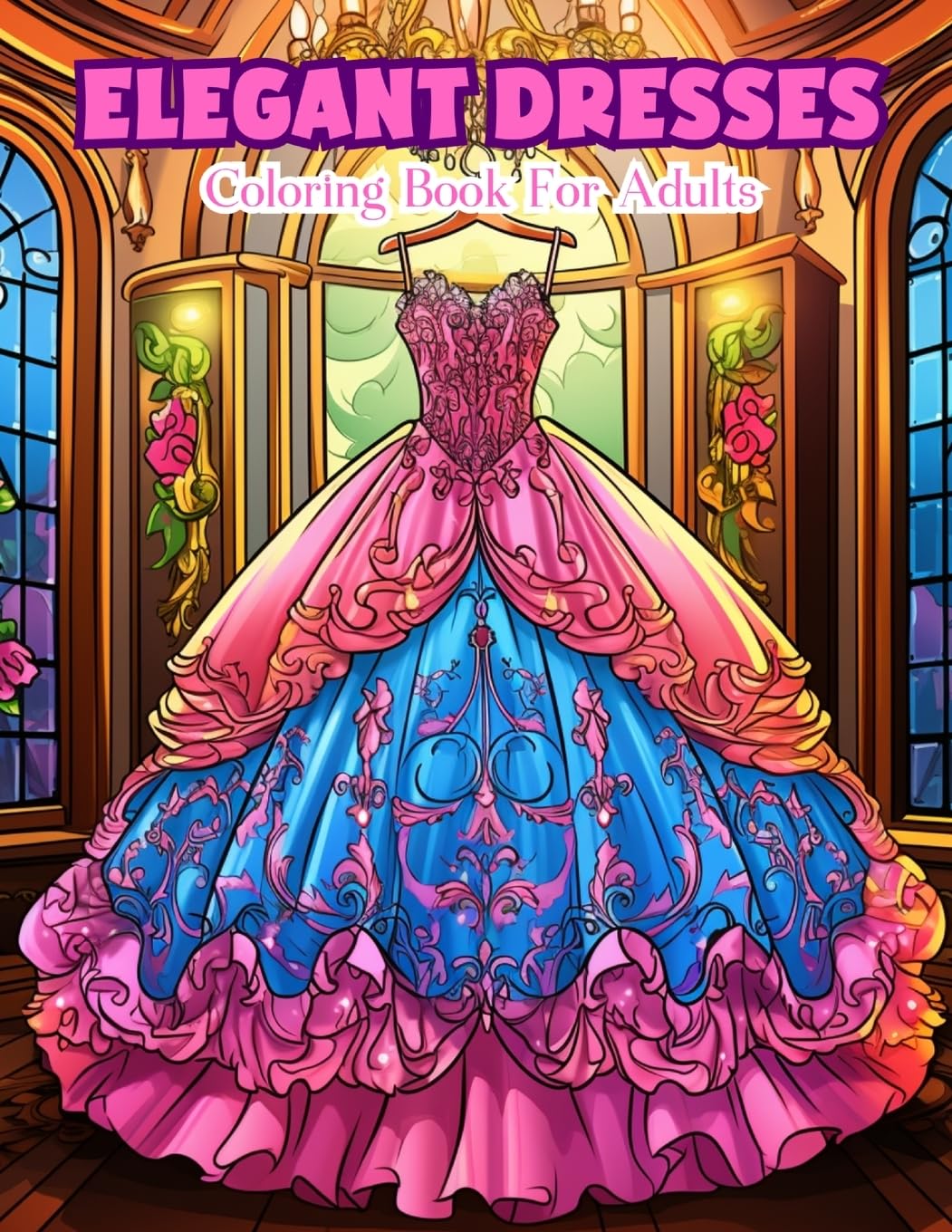 Amazon.com: Elegant Dresses Coloring Book For Adults: 9781738333981 ...