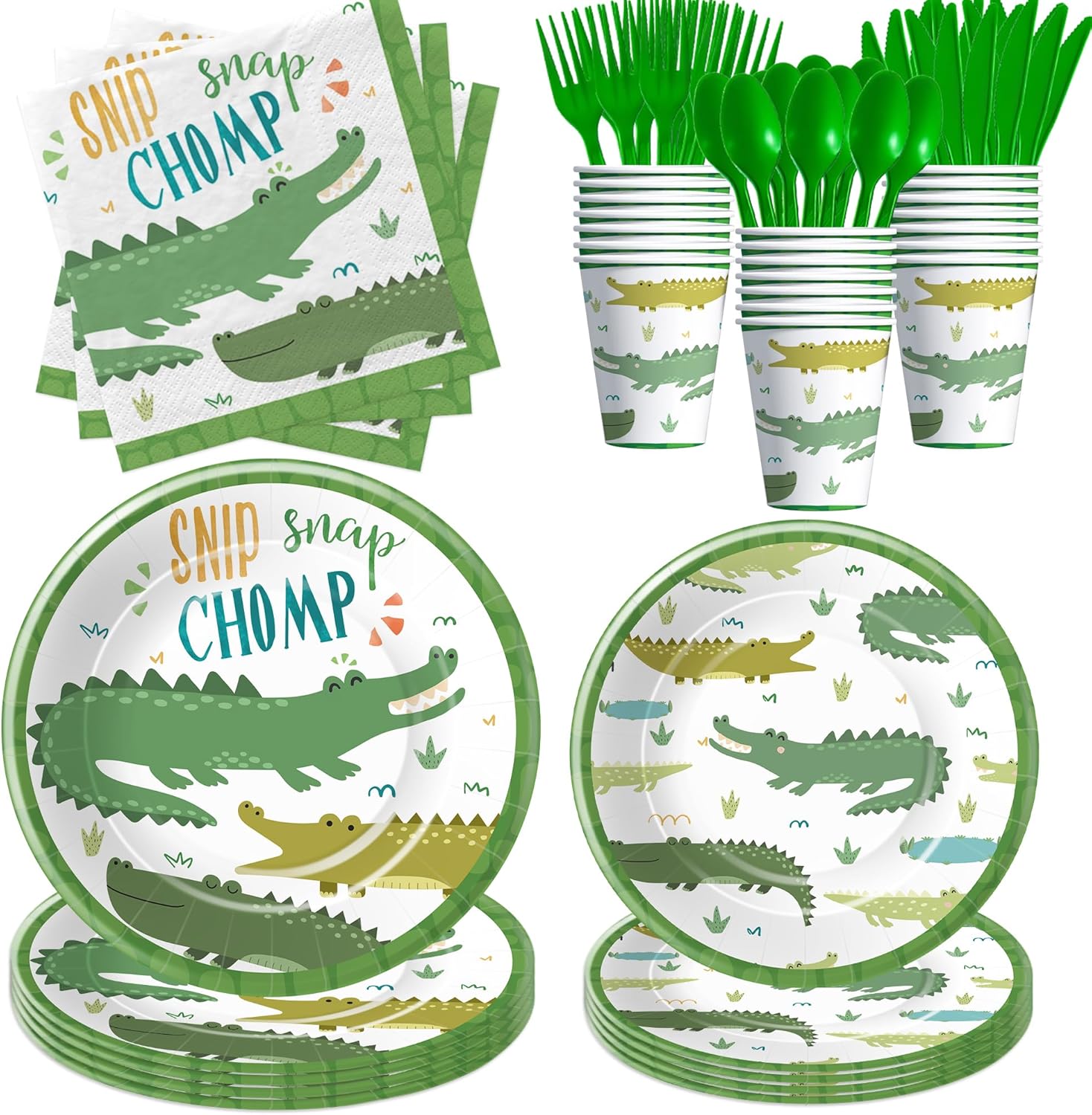 Amazon.com: Xigejob Alligator Party Decorations Tableware- Alligator ...