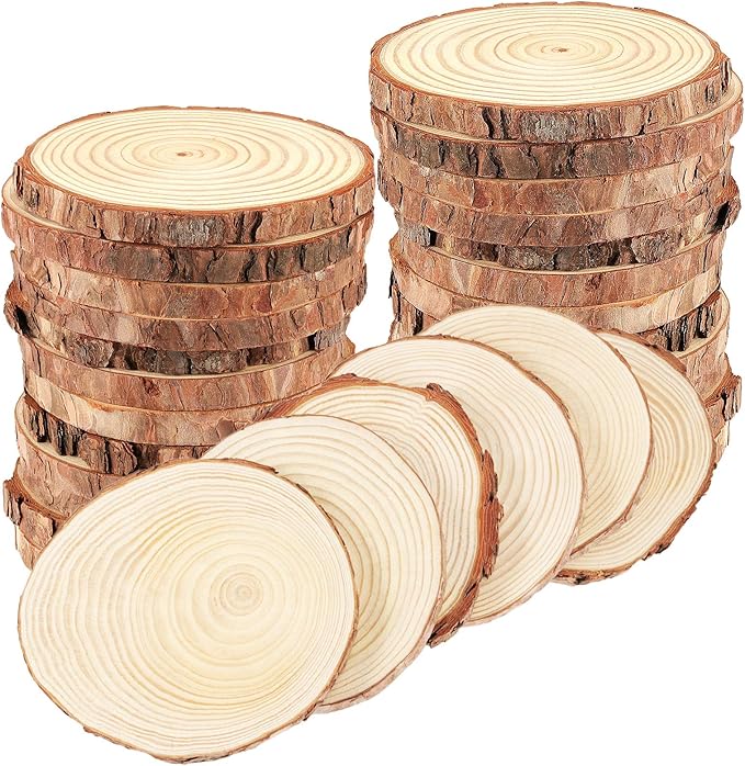 Amazon.com: KOHAND 30 PCs 3.5-4 Inch Wood Slices for Crafts,Unfinished ...