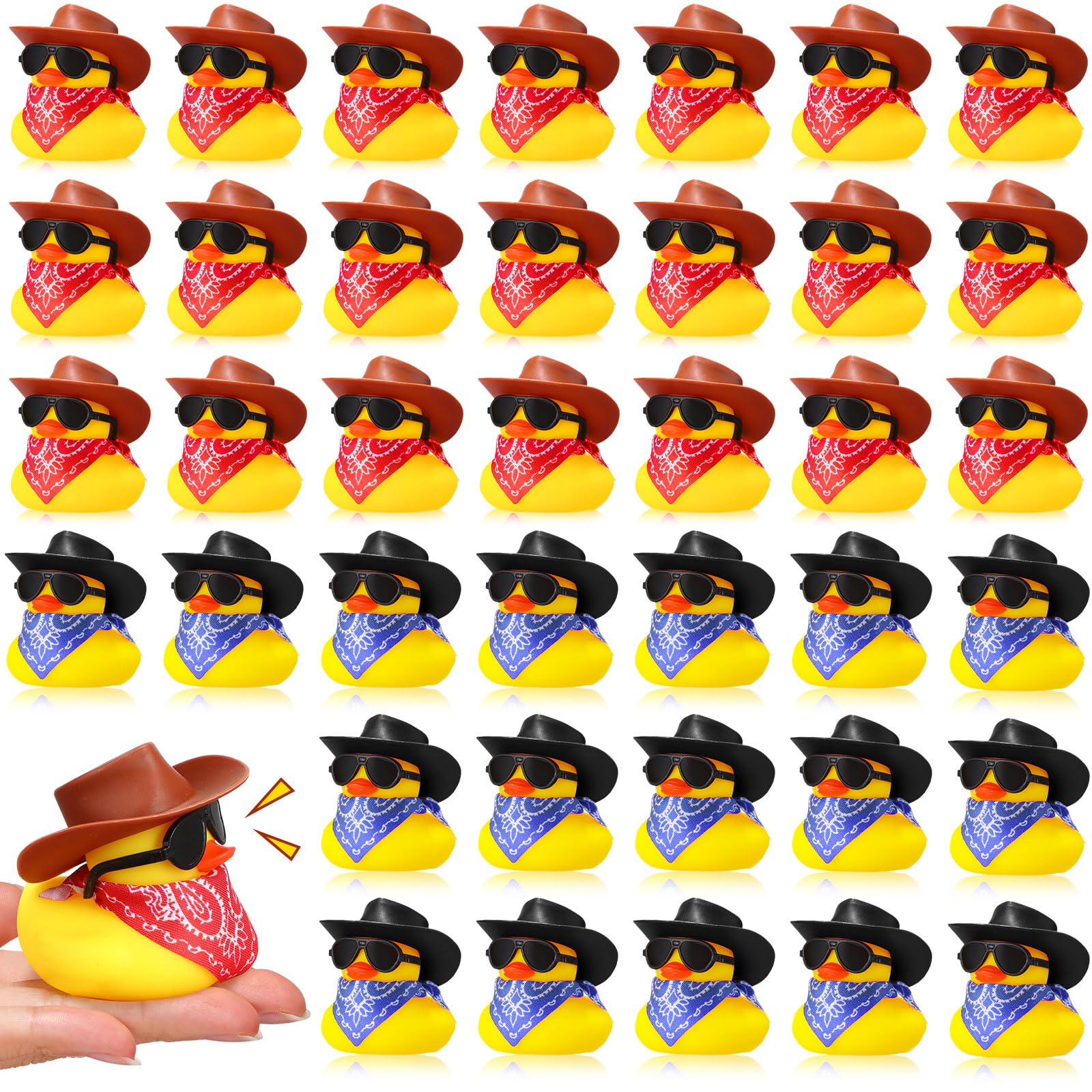 Amazon.com: 48 Set Cowboy Rubber Duck Mini Yellow Duckies Bath Party ...