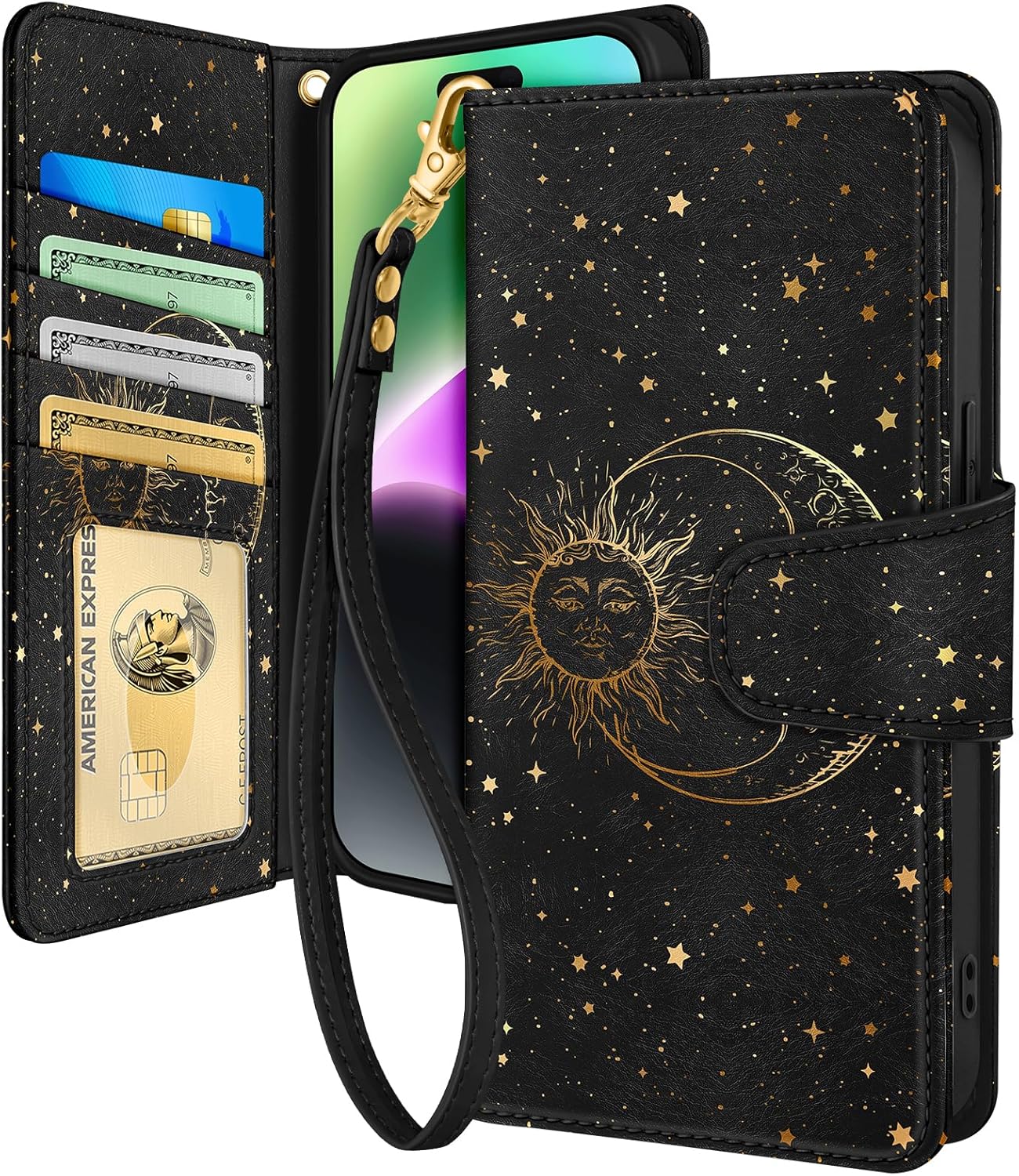 Amazon.com: Toycamp for iPhone 14 Plus Wallet Case with Wrist Strap ...