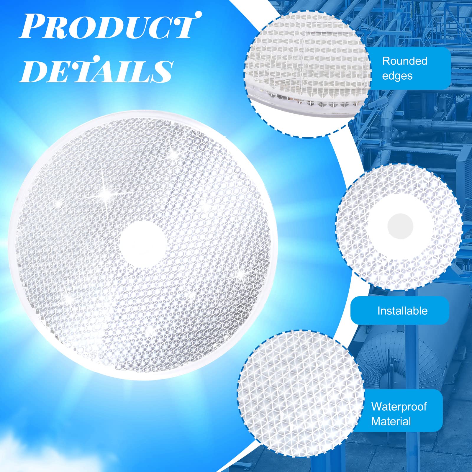 Driveway Reflectors On Poles Round Reflector Night Safety Reflective ...
