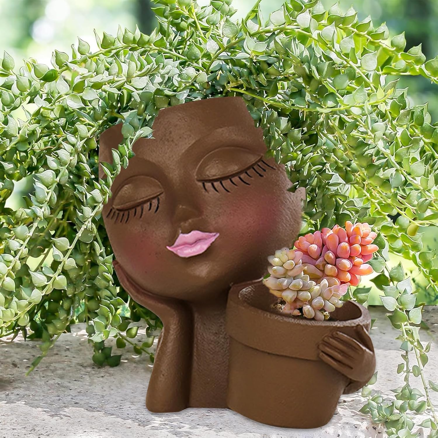 Amazon.com : Face Planter Pot, Dual Flower Pots in One with Drainage ...