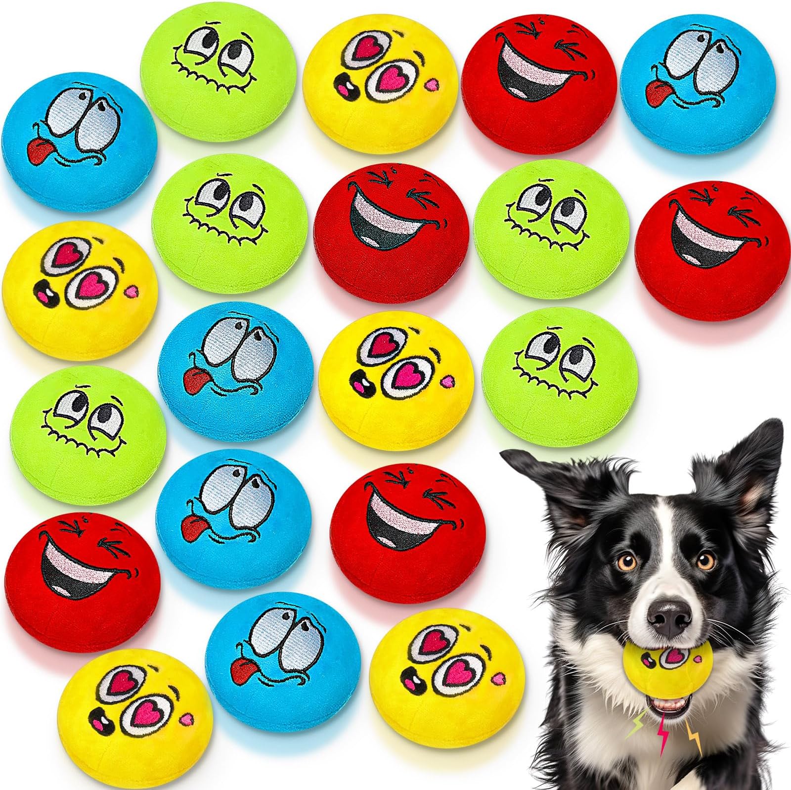 Pet Supplies : Motionchic 20 Pcs 3.15'' Soft Squeaky Dog Toys Bulk ...