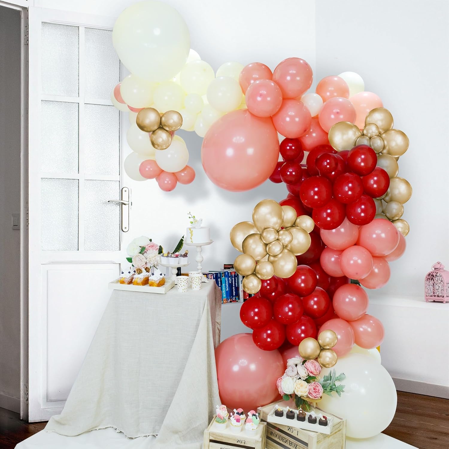 Amazon.com: Red Pink Balloons Arch Kit - Valentines Balloon Arch Kit ...