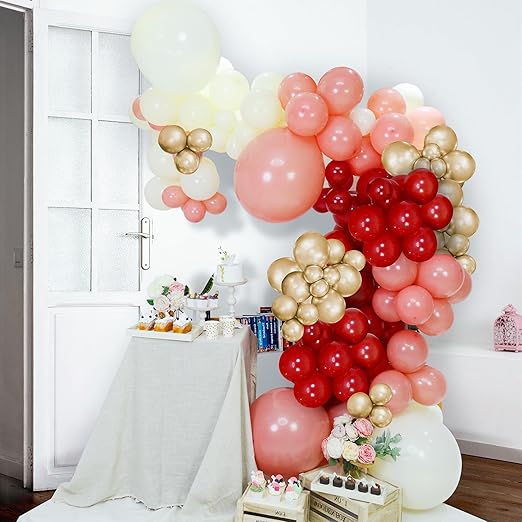 Amazon.com: Red Pink Balloons Arch Kit - Valentines Balloon Arch Kit ...