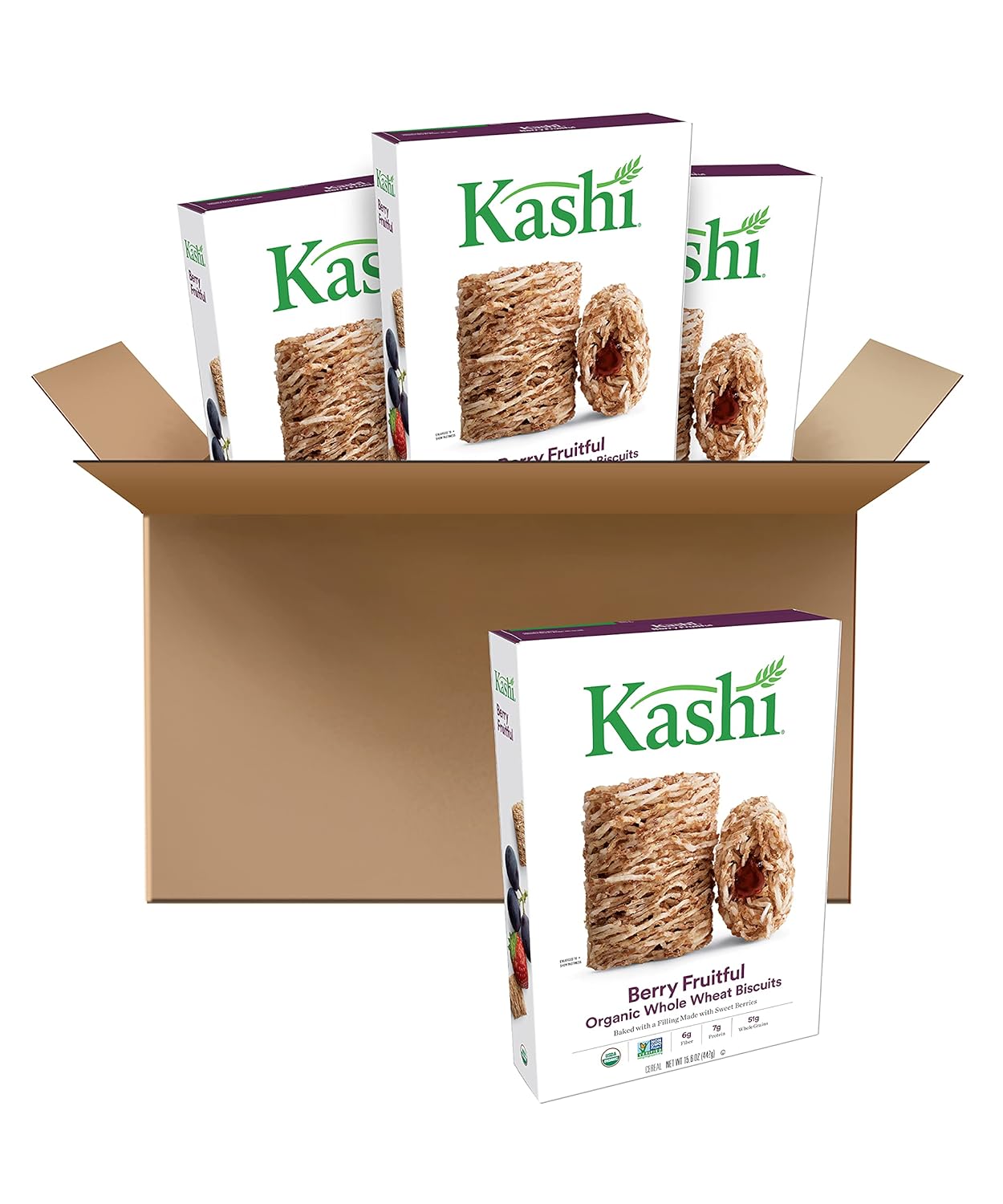 Amazon.com: Kashi Breakfast Cereal, Vegan Protein, Organic Fiber Cereal ...