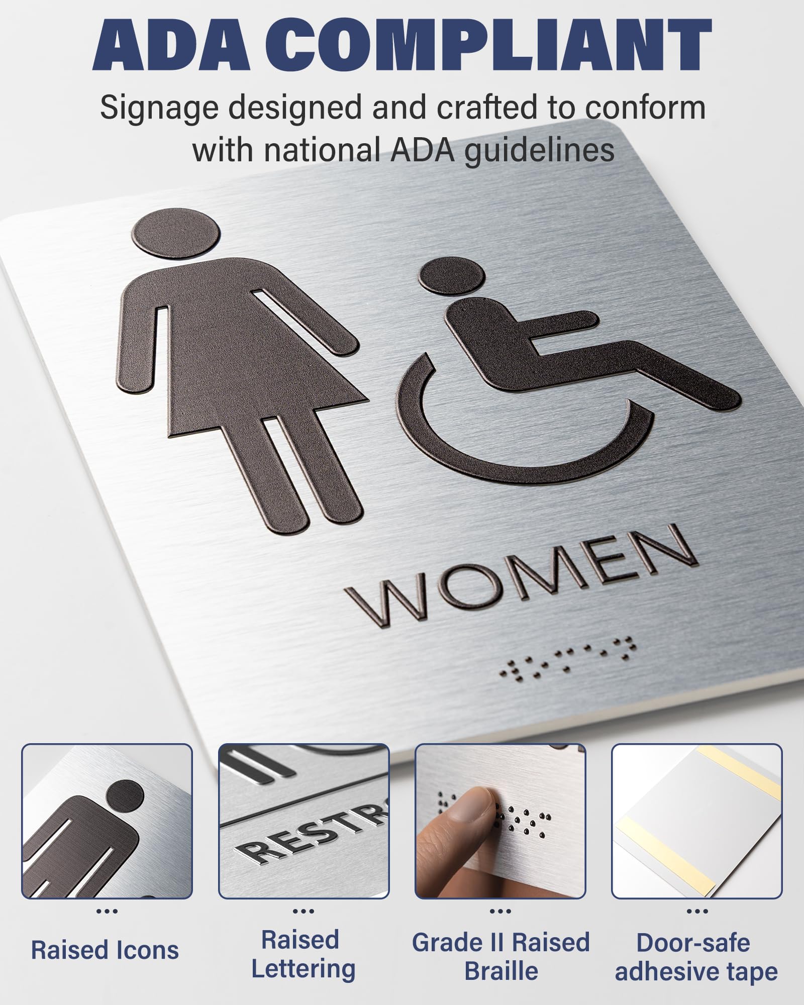 Snapklik.com : ADA-Mark Modern Restroom Sign For Business - ADA ...