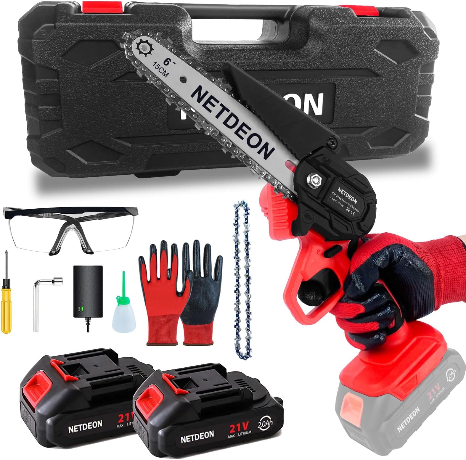 Amazon.com: AKQIY Cordless Electric Chainsaw: Upgraded 650W Brushless ...