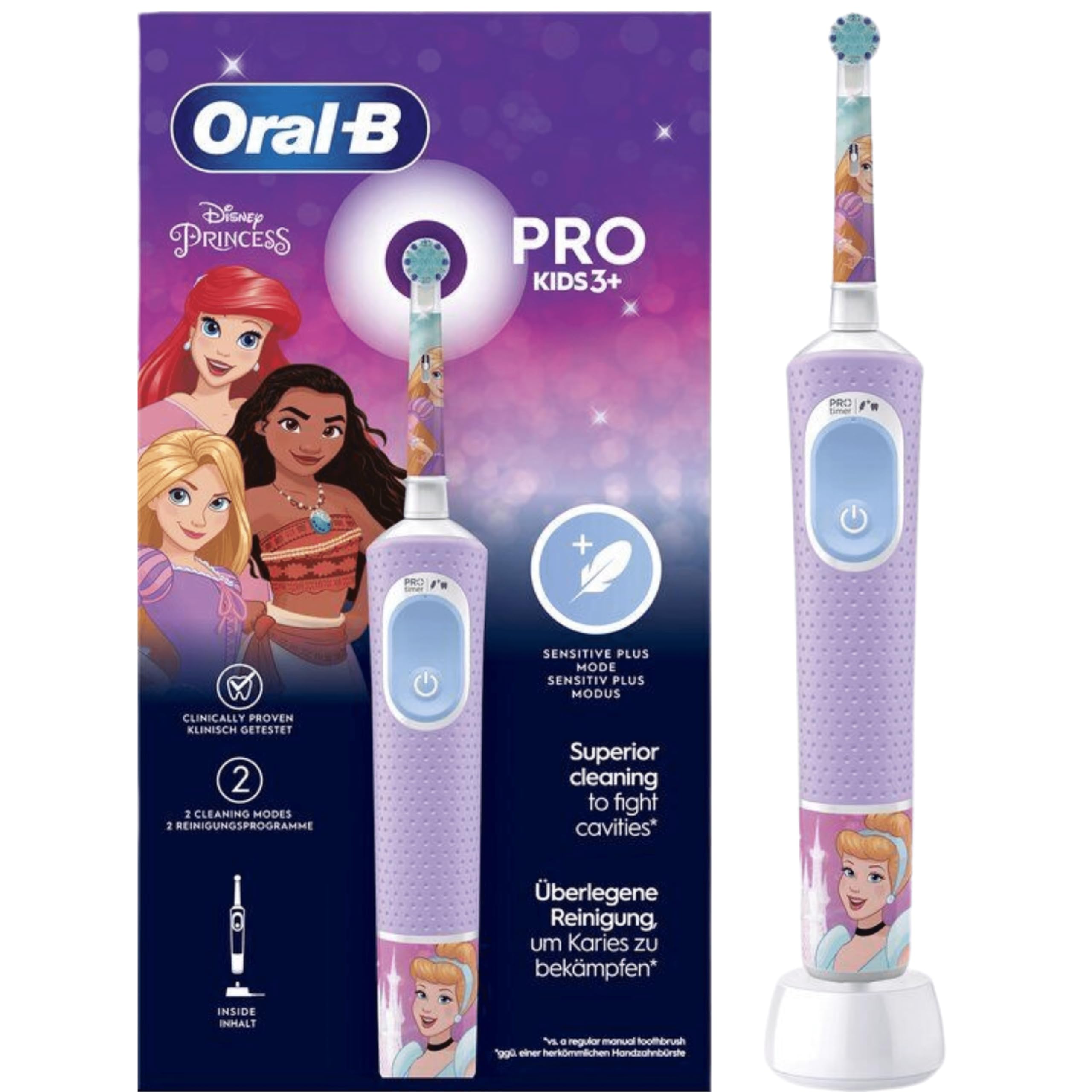 Oral-B Pro Kids Princess Electric Toothbrush for Children from 3 Years ...