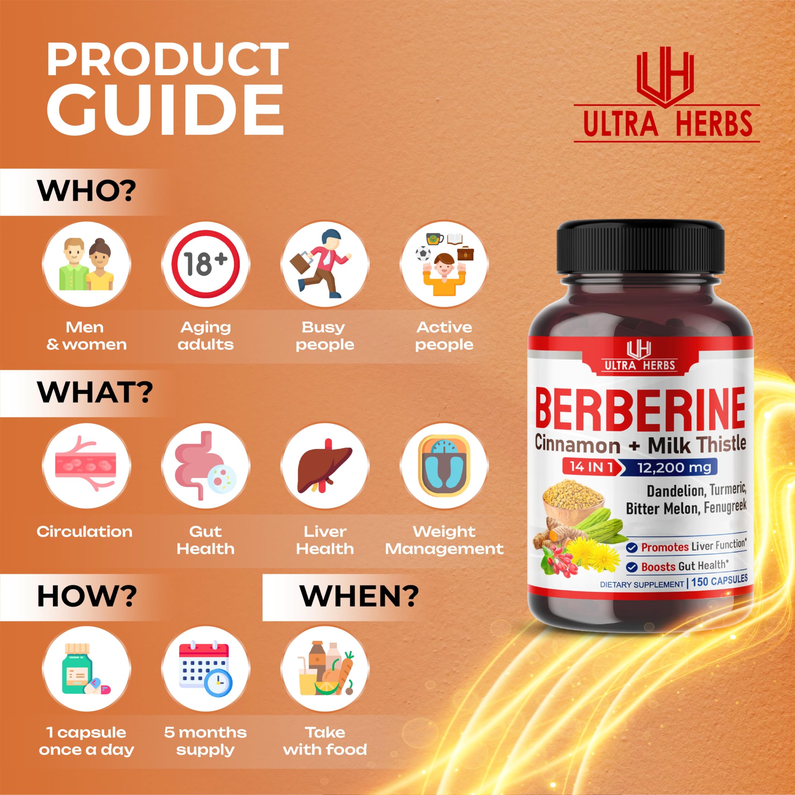 Snapklik.com : Ultra Herbs Premium Berberine 12,200MG