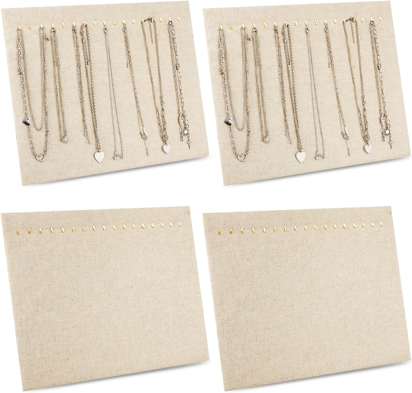 Amazon.com: 4 Pack Necklace Display Stands for Selling with 17 Hooks ...