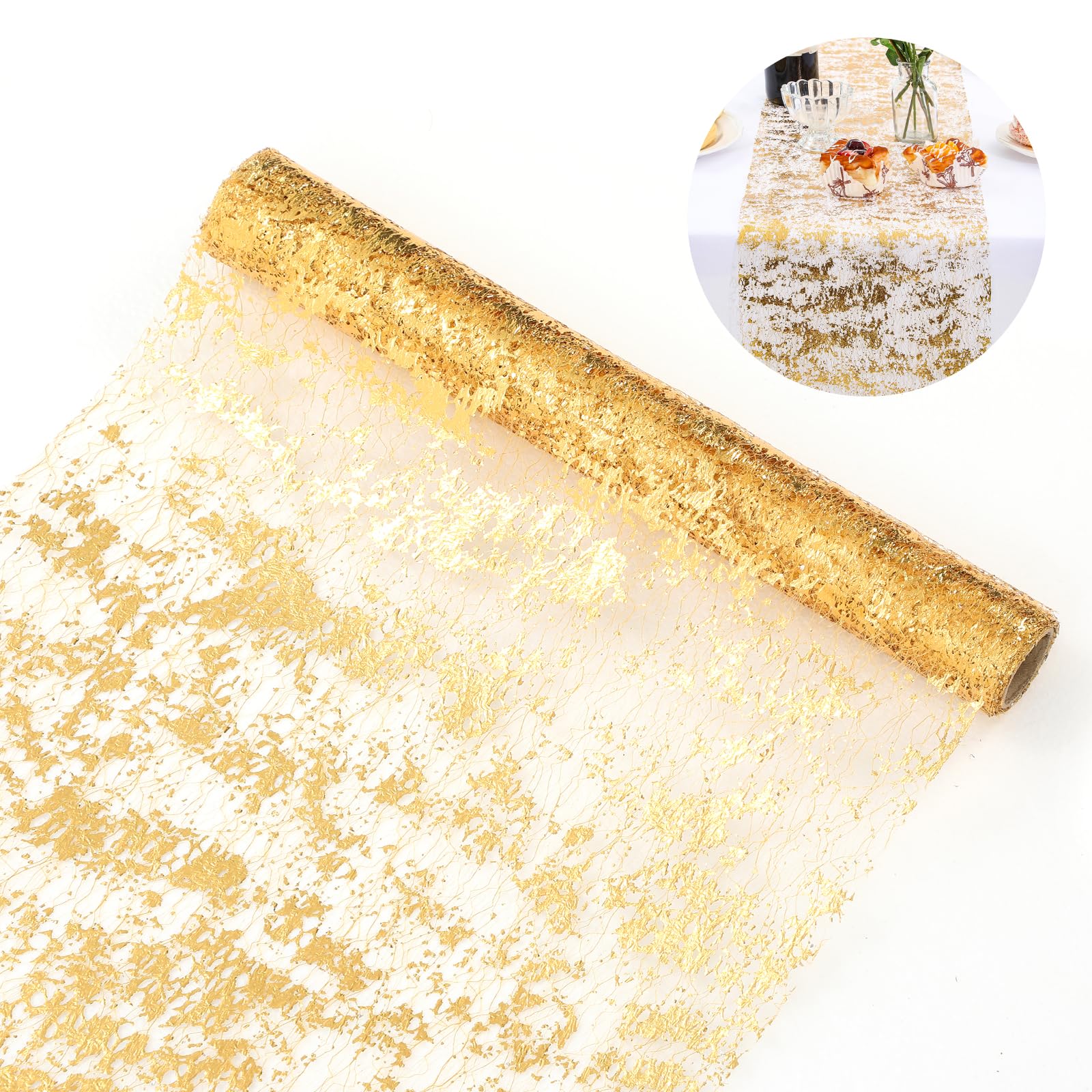 Amazon.com: 6 Packs 11 x 109 inches Gold Sequin Table Runner, Glitter ...