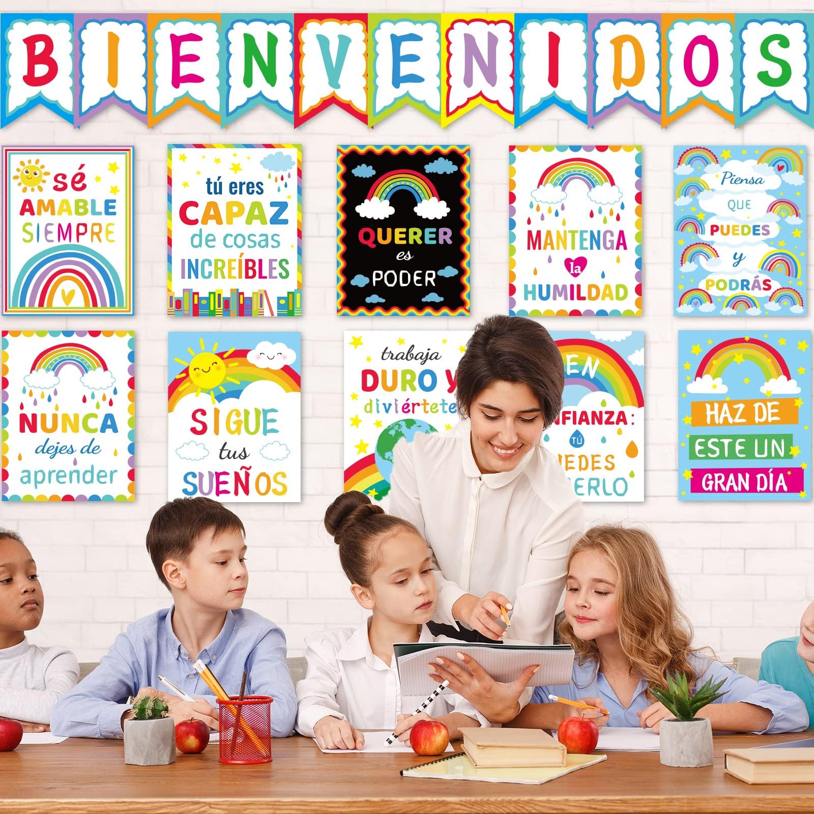 Snapklik.com : 21Pcs Back To School Spanish Classroom Posters Decoration