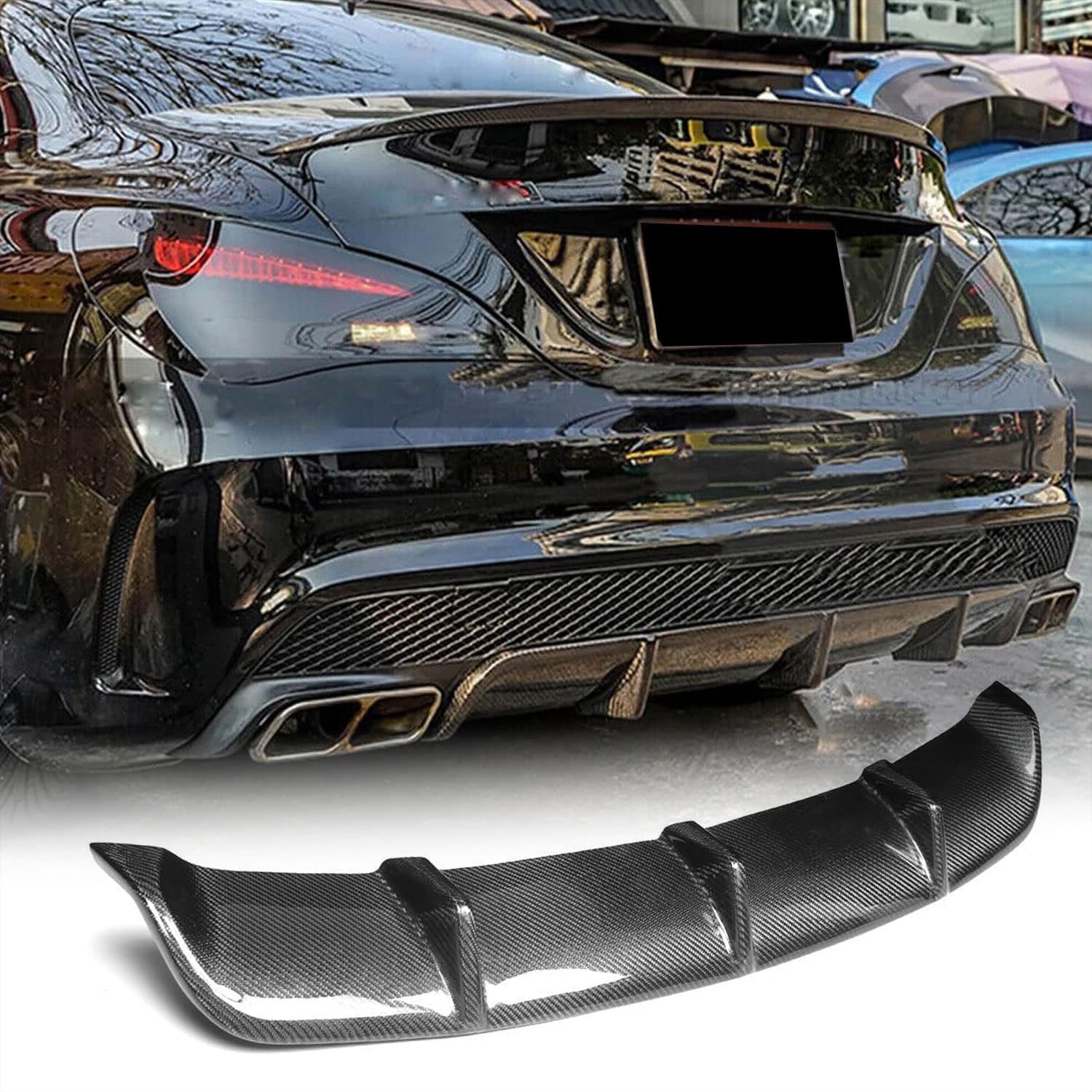 MCARCAR KIT Carbon Fiber Rear Bumper Diffuser for Mercedes Benz CLA ...