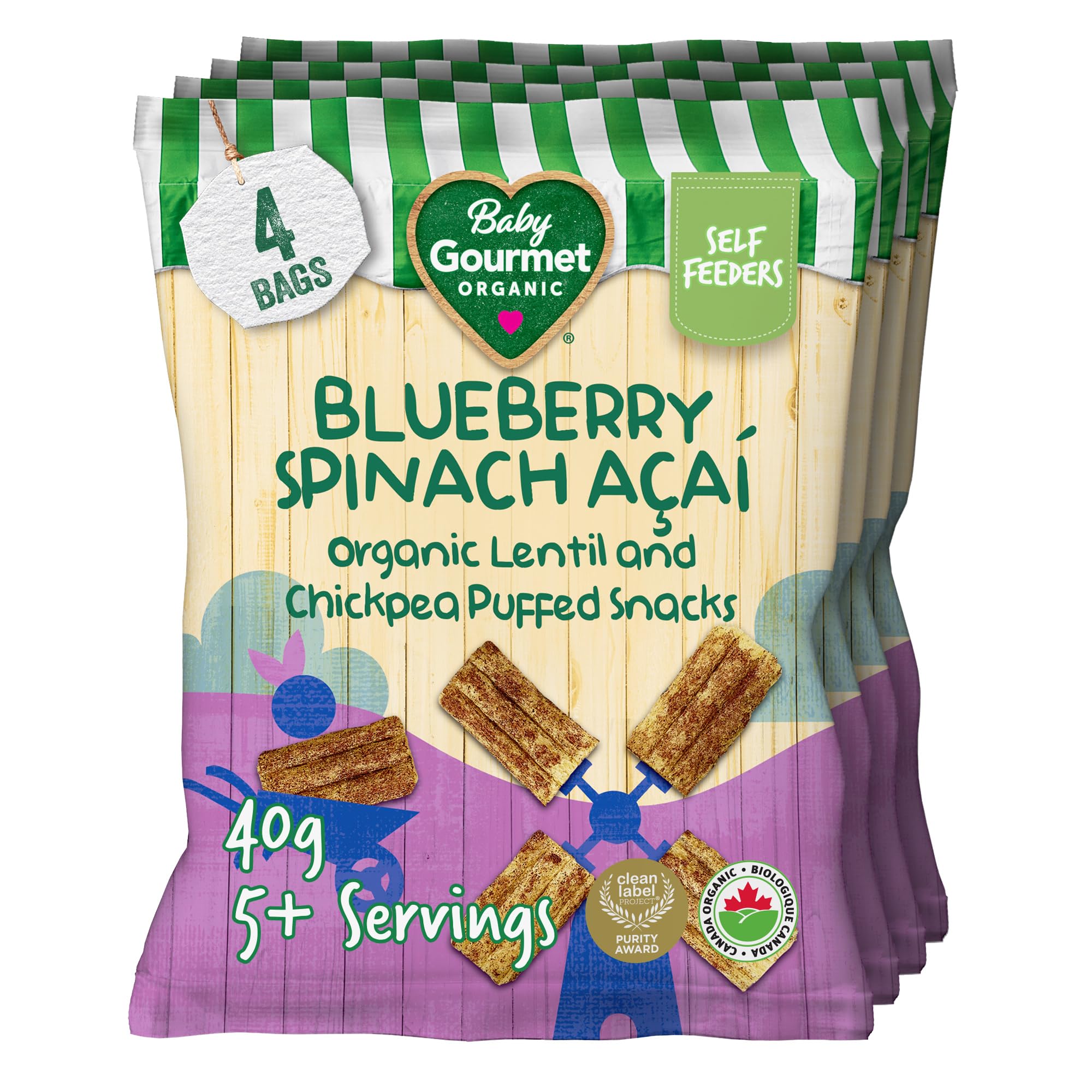 Baby Gourmet Organic Lentil & Chickpea Rusks - Blueberry Spinach Acai ...