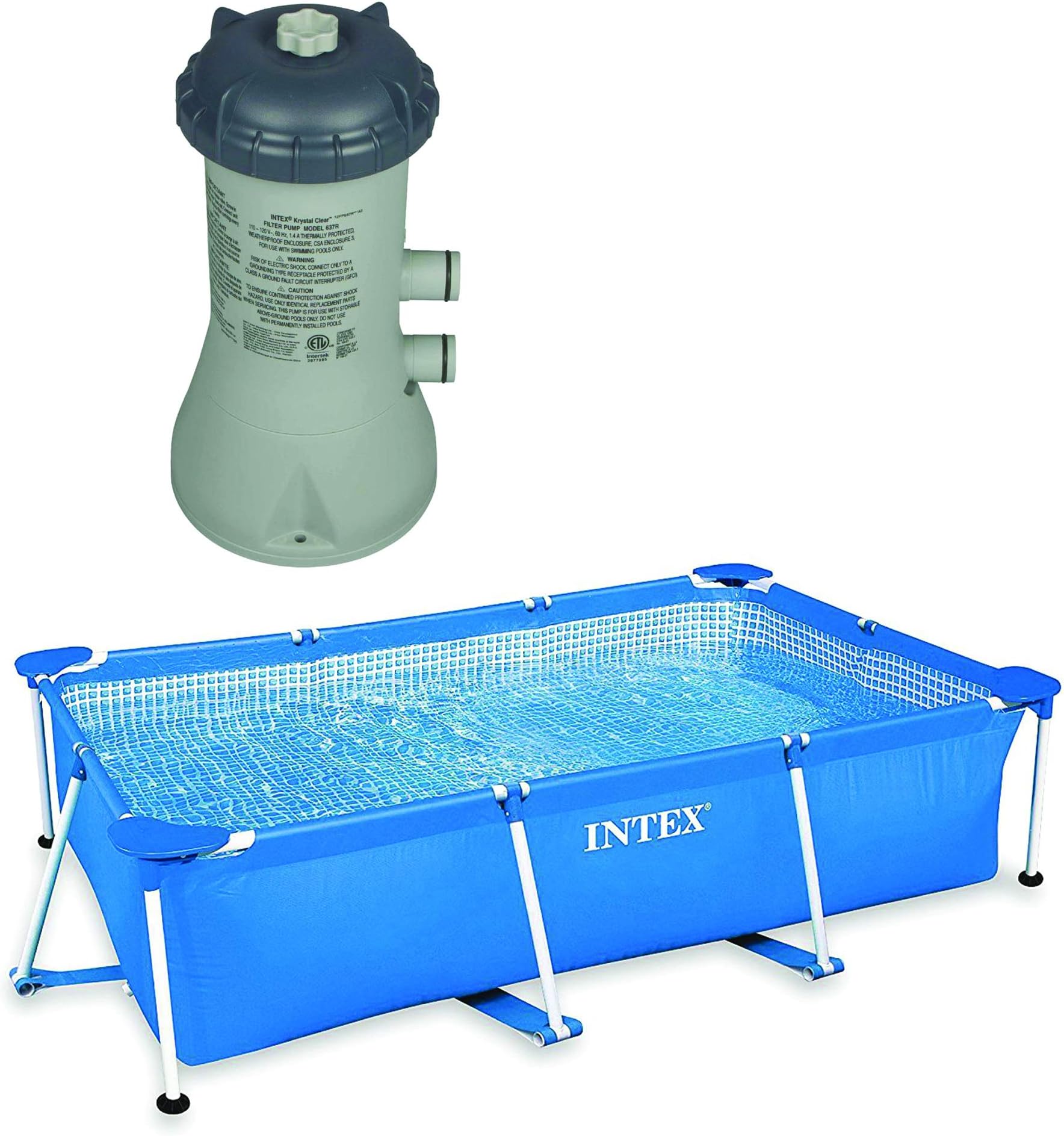 Amazon.com: Intex Metal Frame 12 ft x 30 in Round Above Ground Outdoor ...