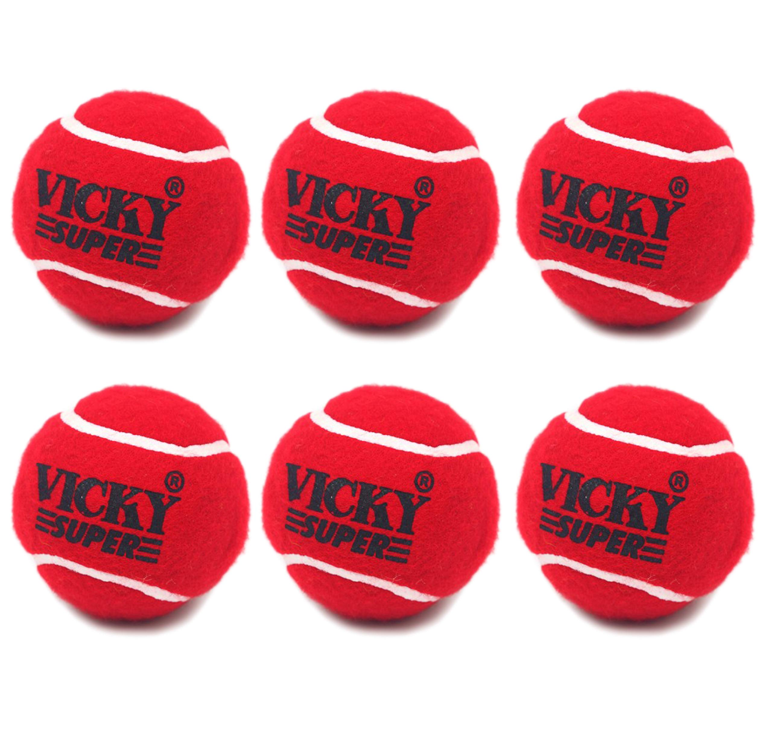 Vicky Rubber Cricket Tennis Ball - Super (Heavy), Maroon Standard Size ...