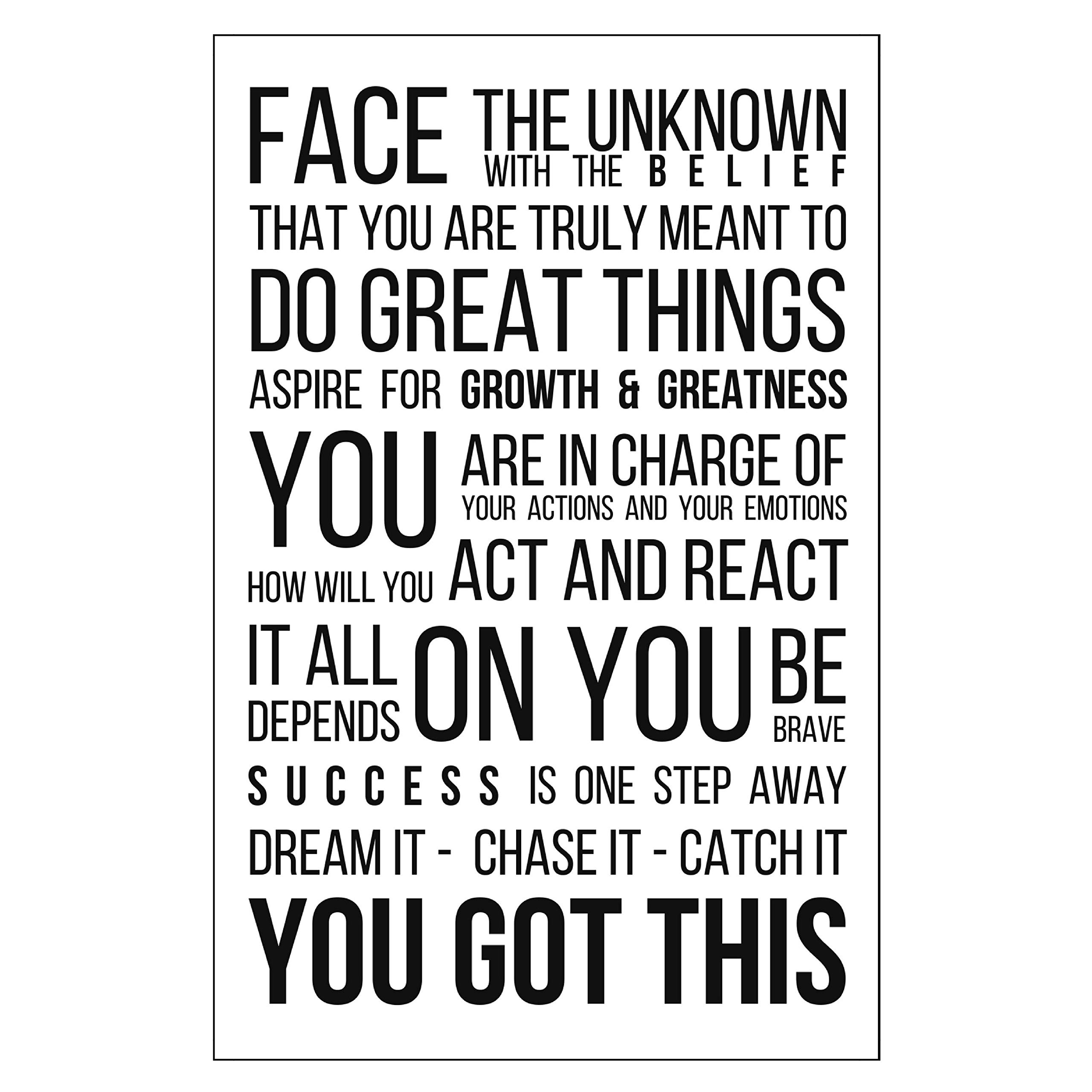 Buy Unframed 11 X 17 Inches Face The Unknown Motivational Typography