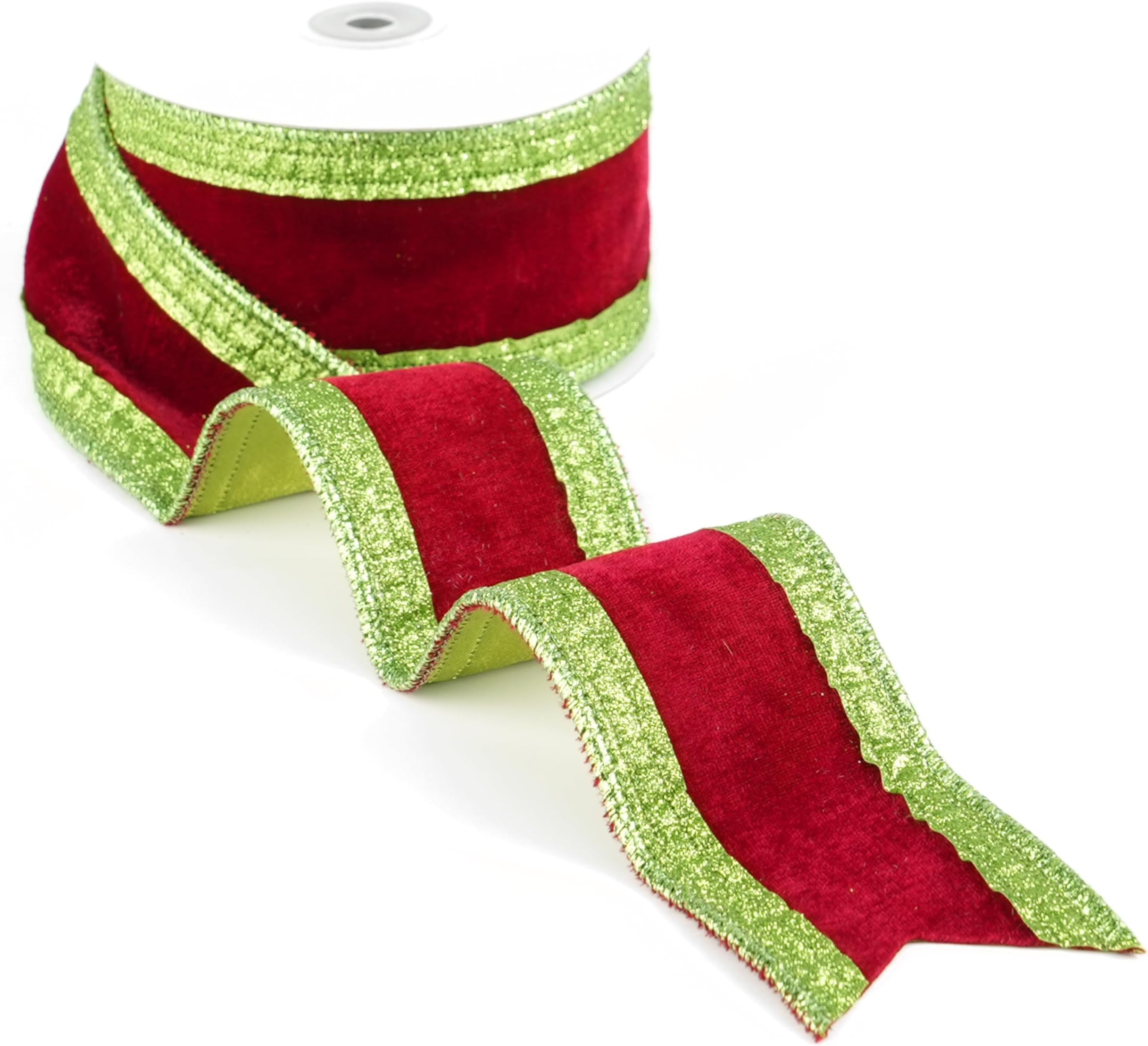 Amazon.com: Large Glitter Swirl Wired Ribbon for Christmas Bows ...
