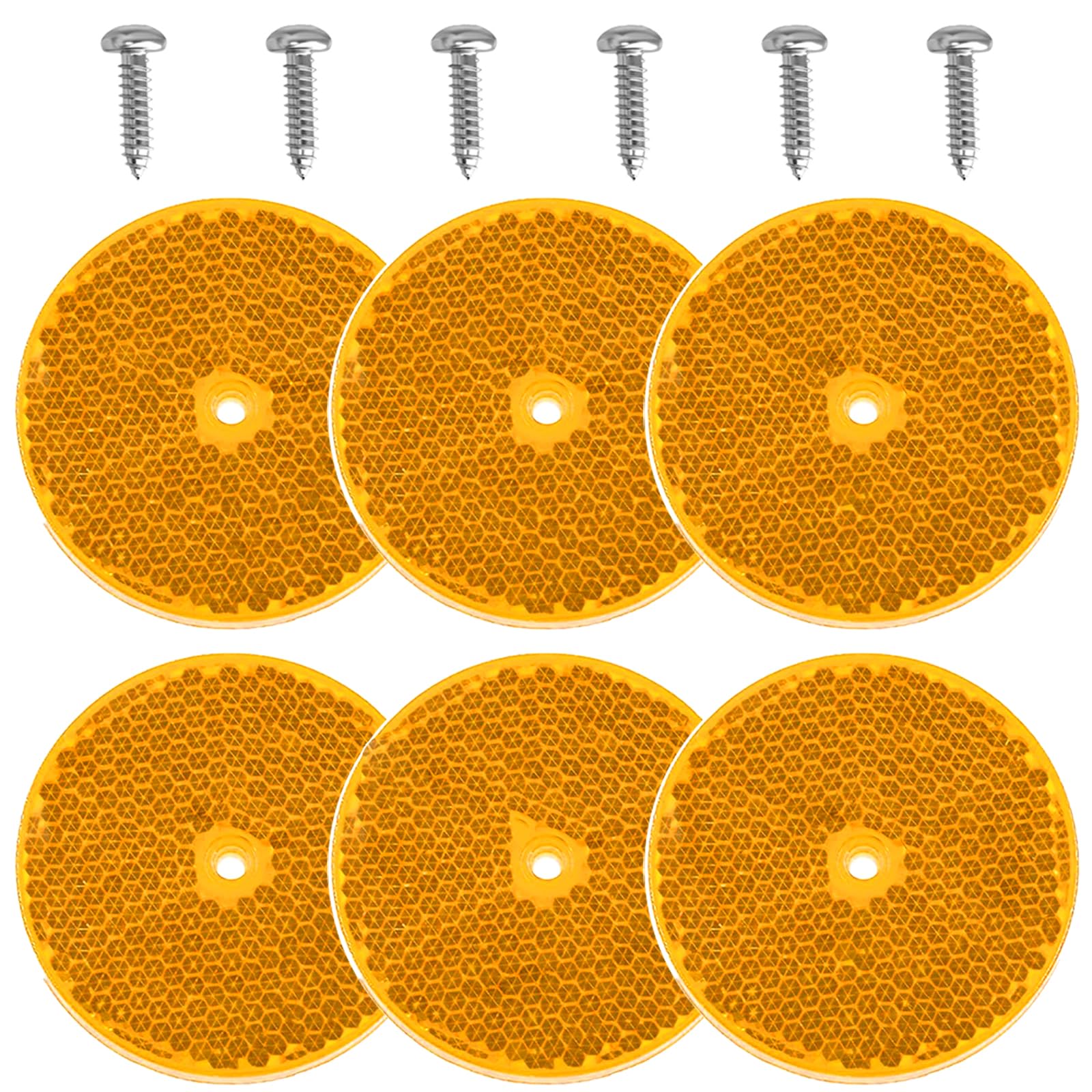 Snapklik.com : Smseace 12pcs Safety Reflectors Yellow Round Reflectors