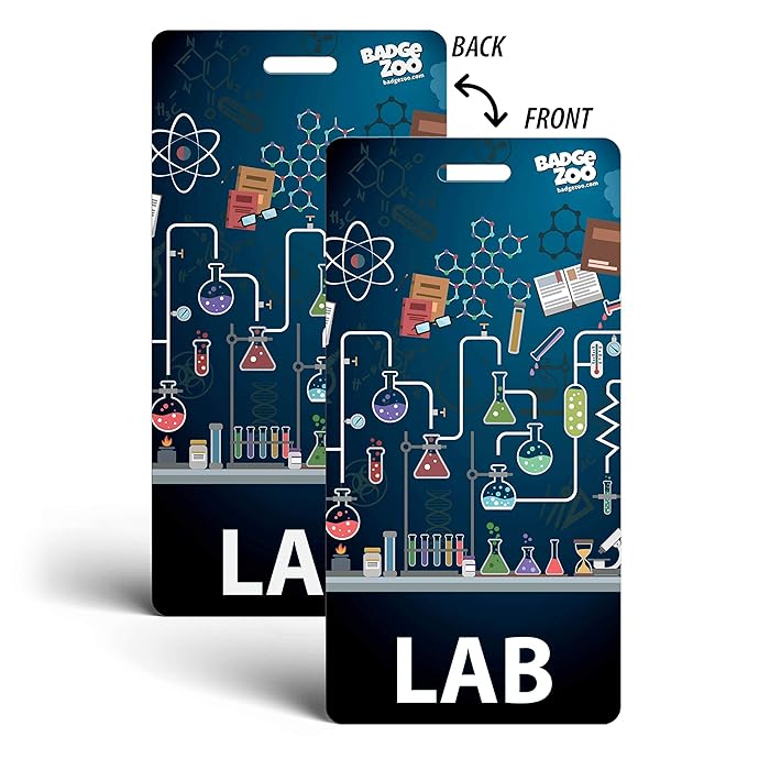 Buy LAB Badge Buddy - Black - Chemistry Themed - Vertical Badge Id Card ...