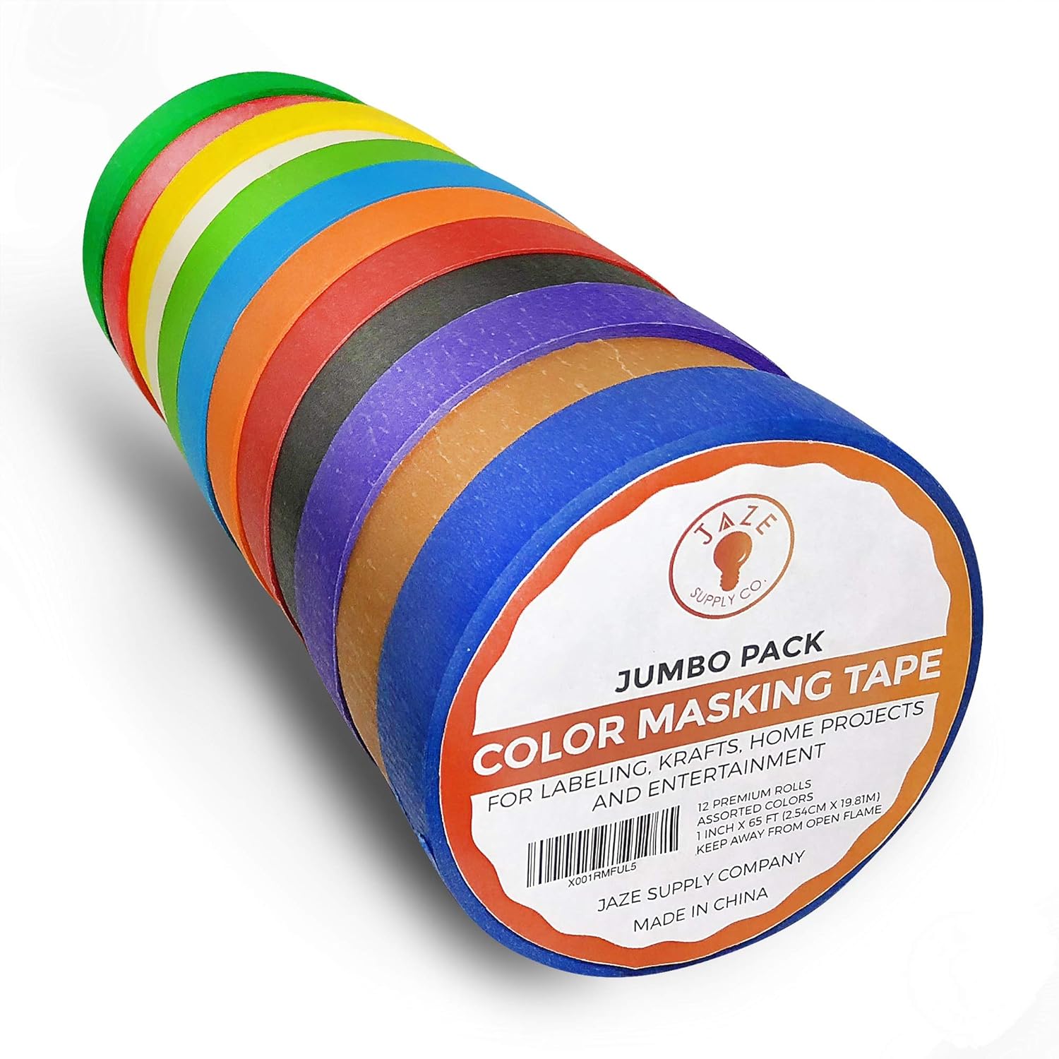 Colored Masking Tape Crafts Labeling Tape | 12 Pack Variety - Rainbow ...