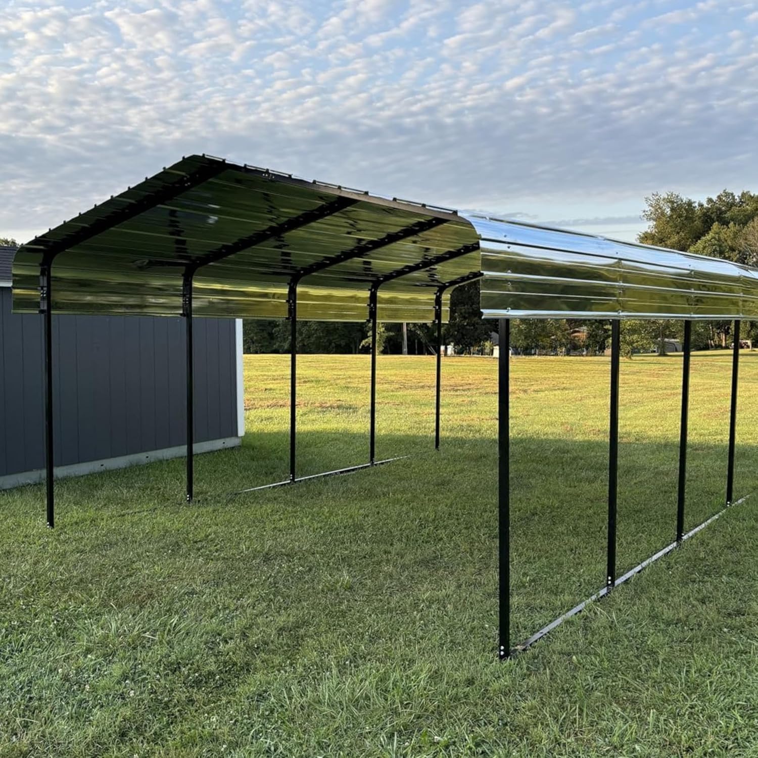 Amazon.com: Carport Kit, 20' x 20' Low Peak Canopy Fittings, DIY Metal ...