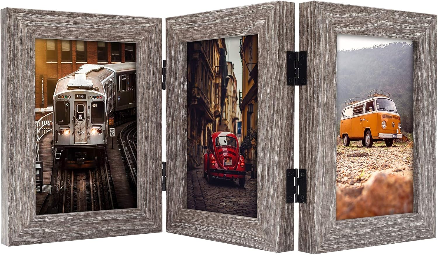 Amazon.com - Frametory, 4x6 Triple Picture Frames Hinged 3 Photos Frame ...