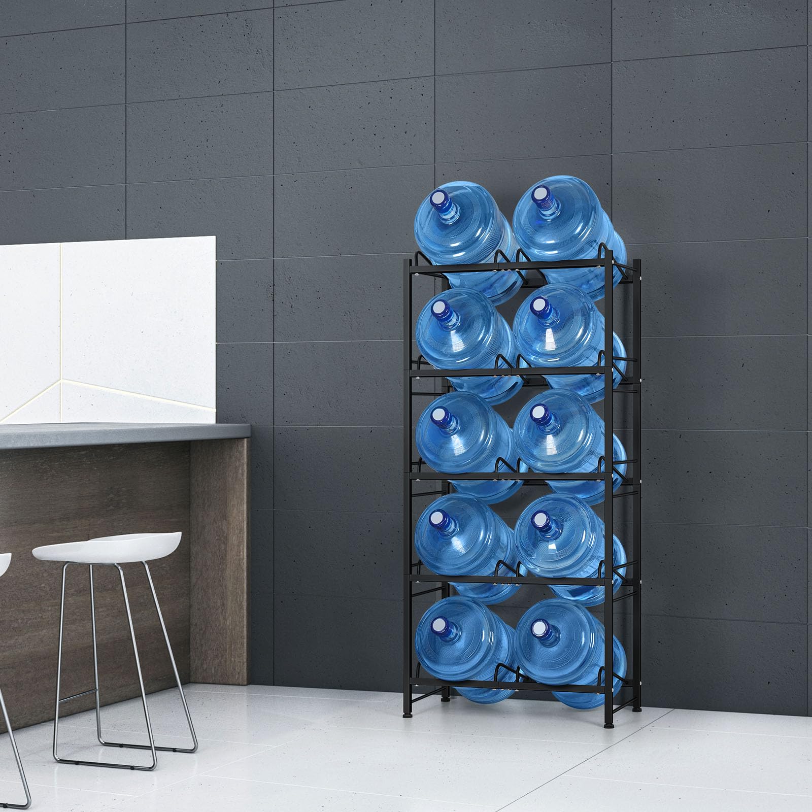 Snapklik.com : 5 Gallon Water Bottle Holder 5 Tiers Water Cooler Jug Rack