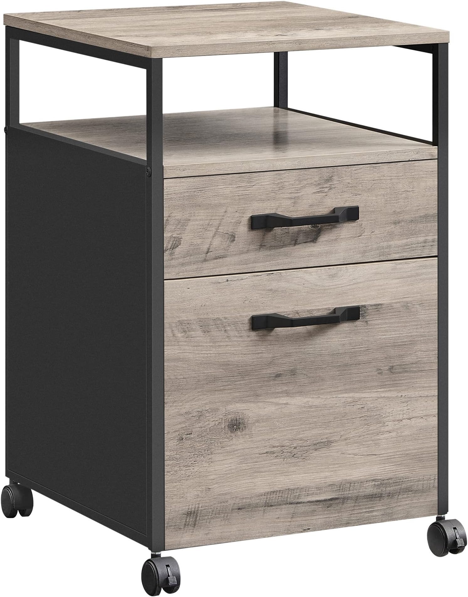 Woltu Caisson De Bureau à Roulettes Armoire Mobile à 2 Tiroirs Avec 1