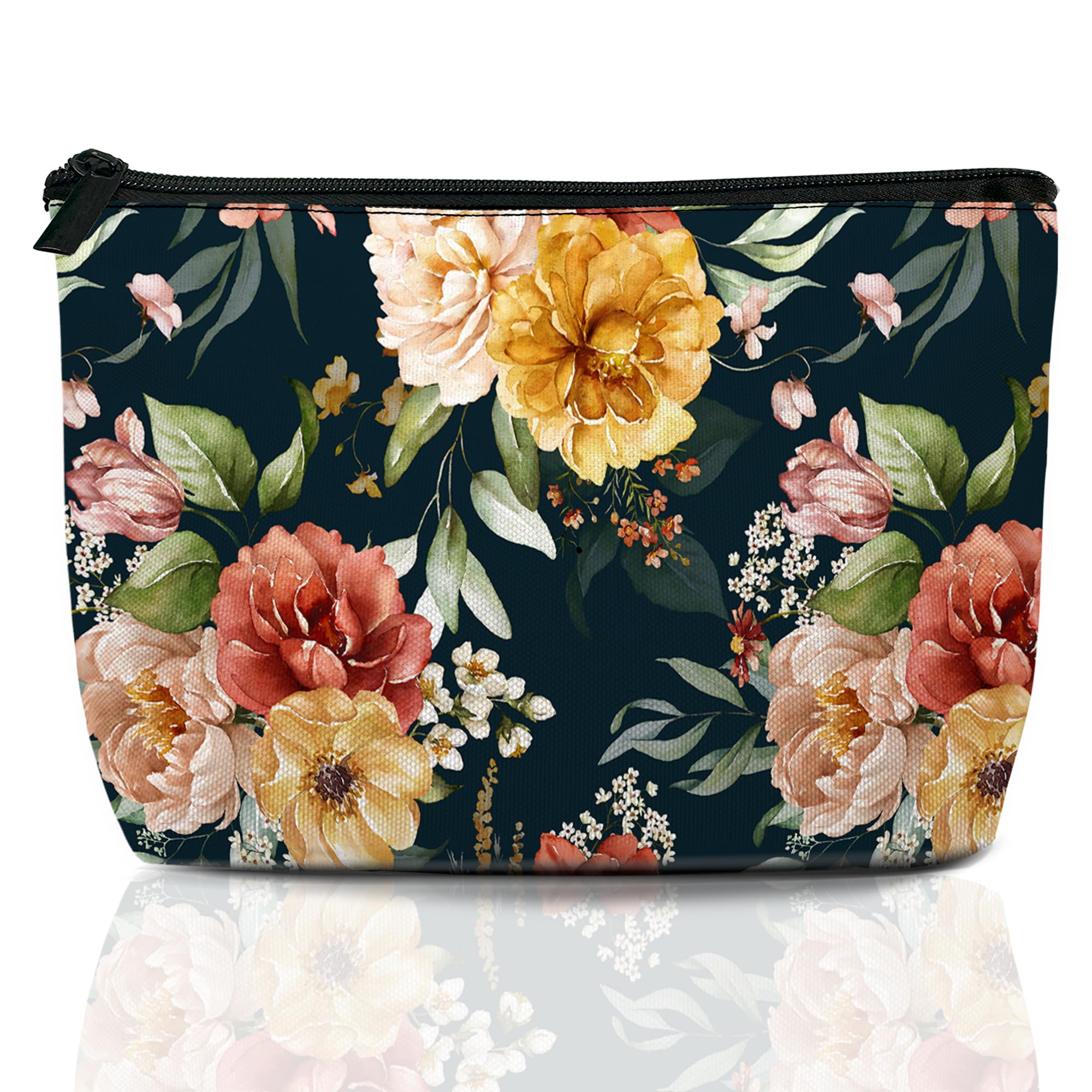 Amazon.com: BIGXIUKA Vintage Pink Flowers Makeup Bag Travel Cosmetic ...