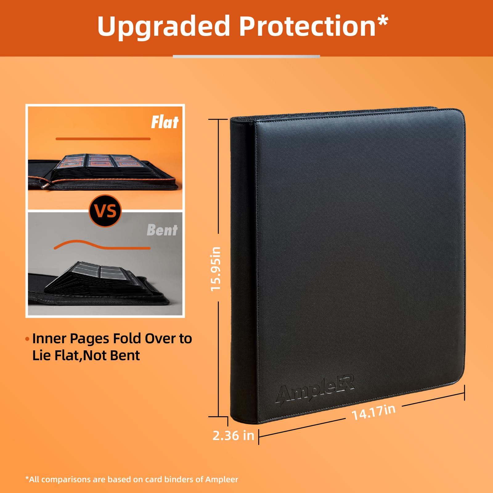 Ampleer Toploader Binder, 9 Pocket Sleeves Trading Card Album Book ...