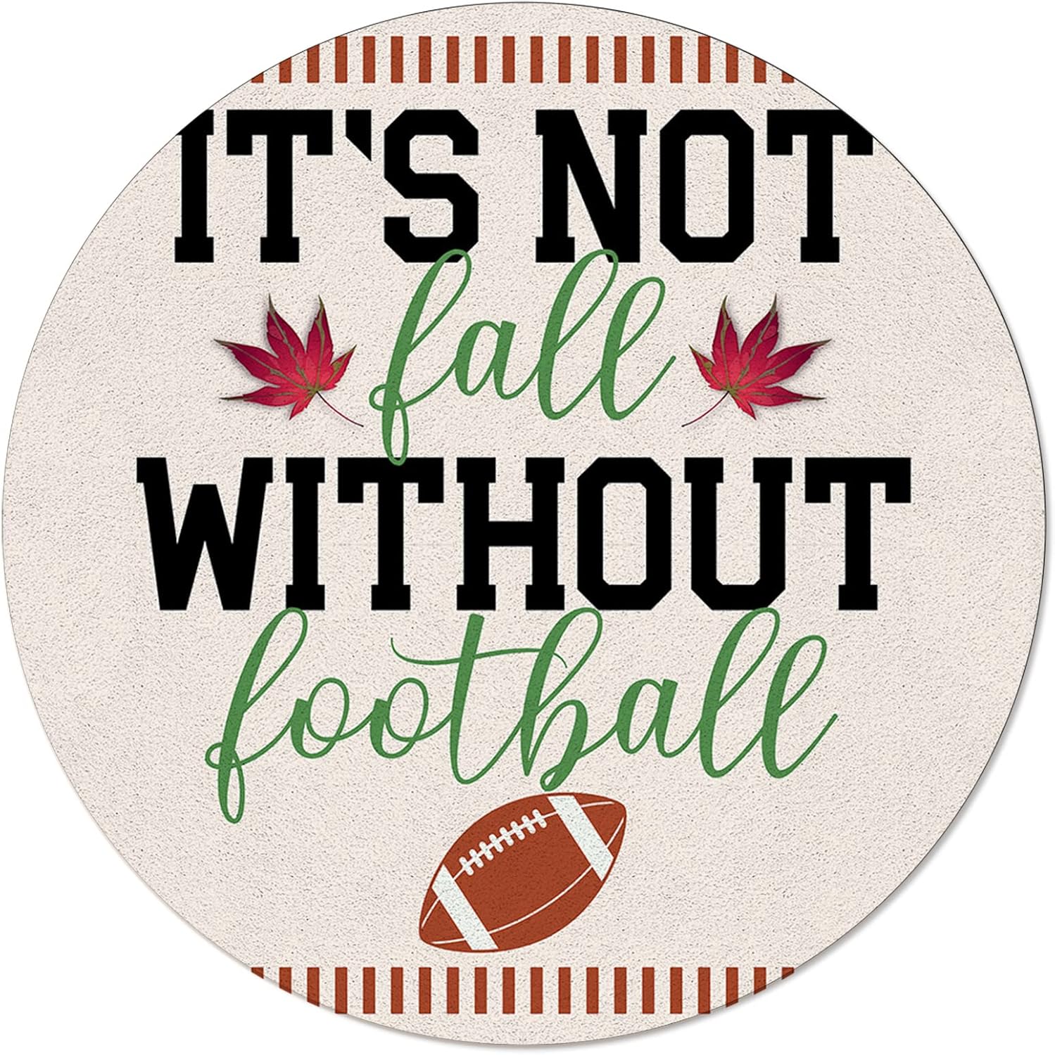 LIFEMUSION American Football Round Area Rugs, Fall Red Maple Leaf Red ...