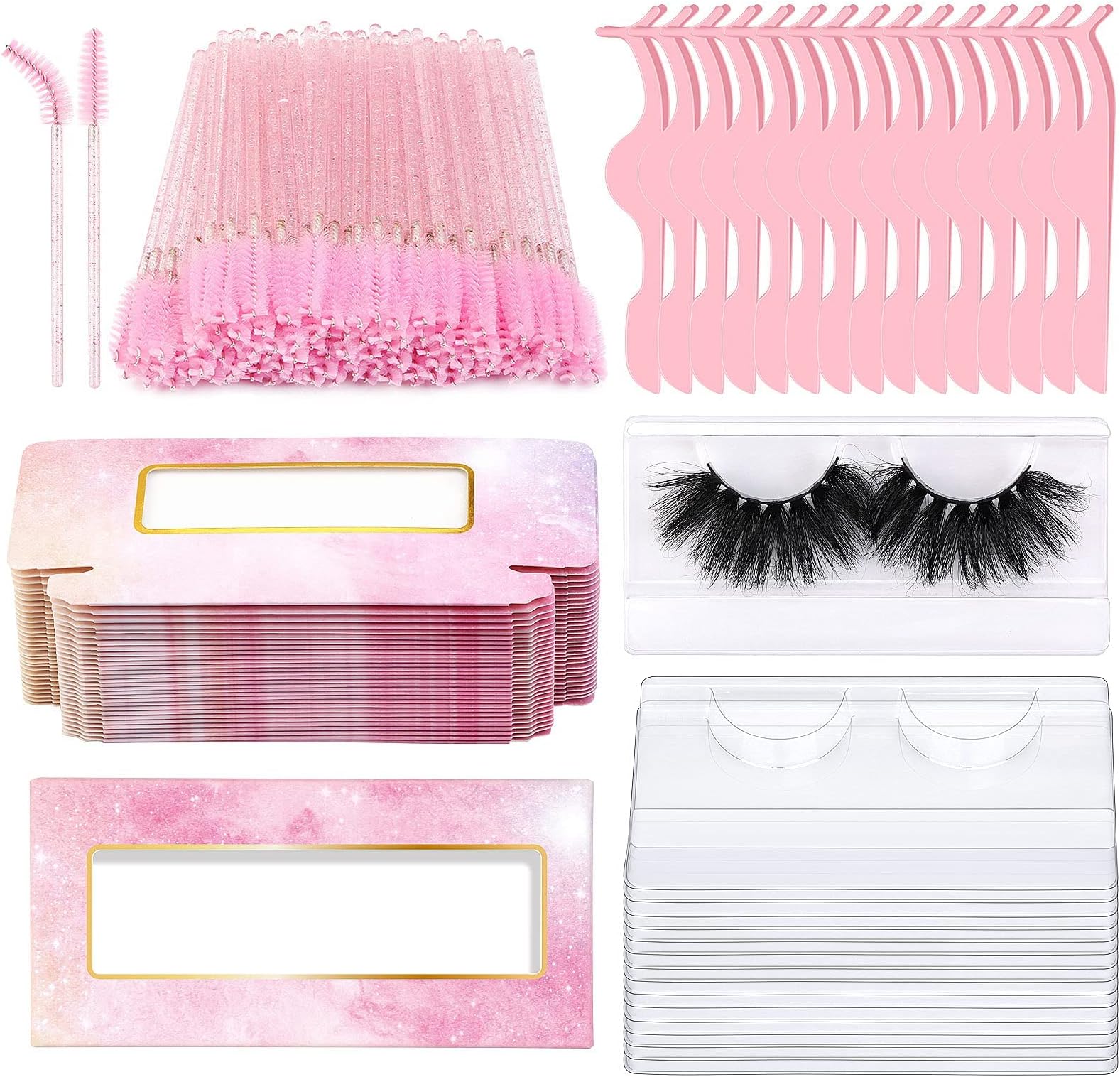 Amazon.com : Blulu 50 Pieces Lash Box Internal Glitter Background Paper ...