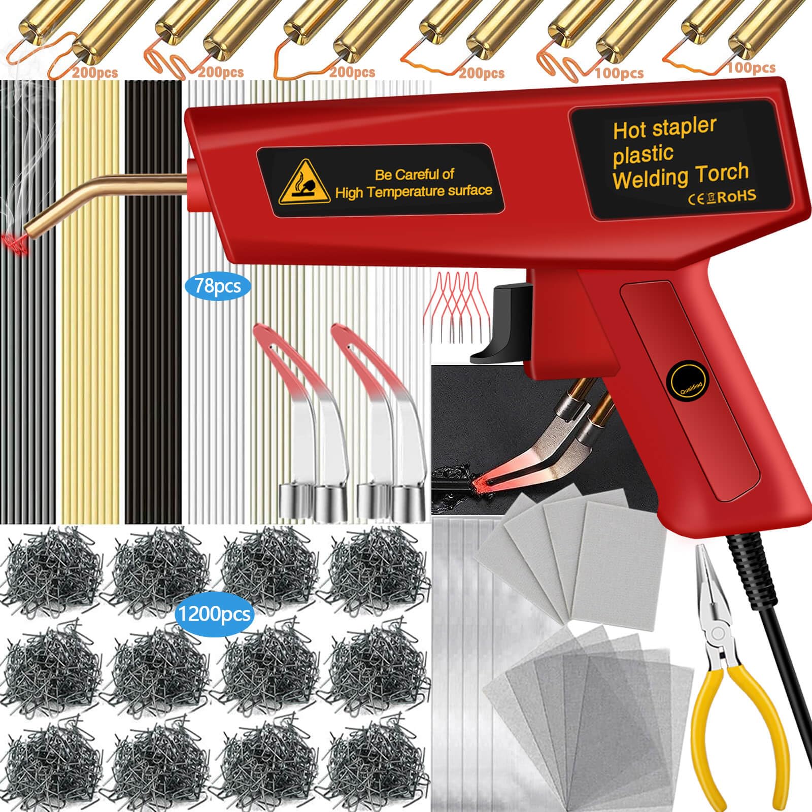 Snapklik.com : 200W Plastic Welder, Plastic Welding Kit 5 In 1 Welding ...