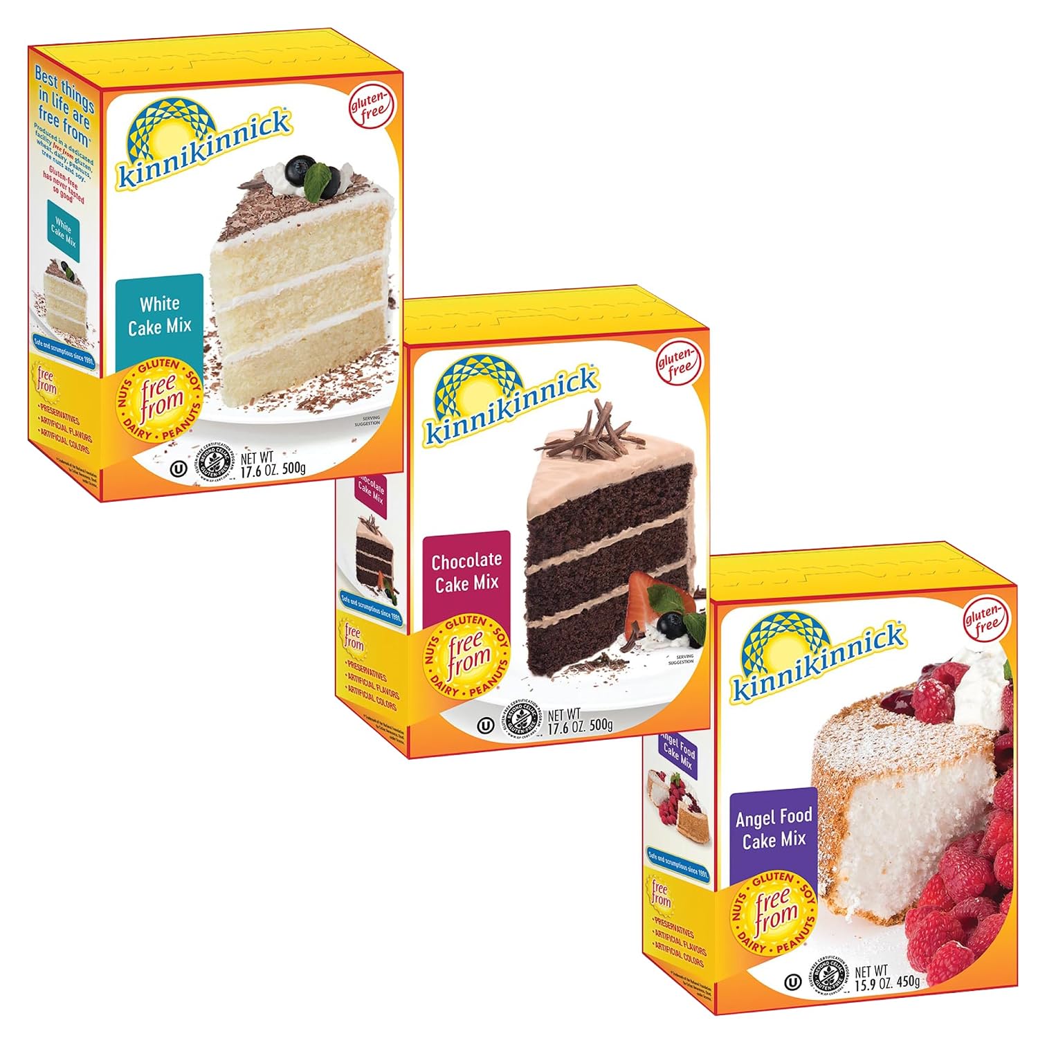 Amazon.com: Kinnikinnick Cake Mix Variety Pack - Gluten Free, Allergy ...