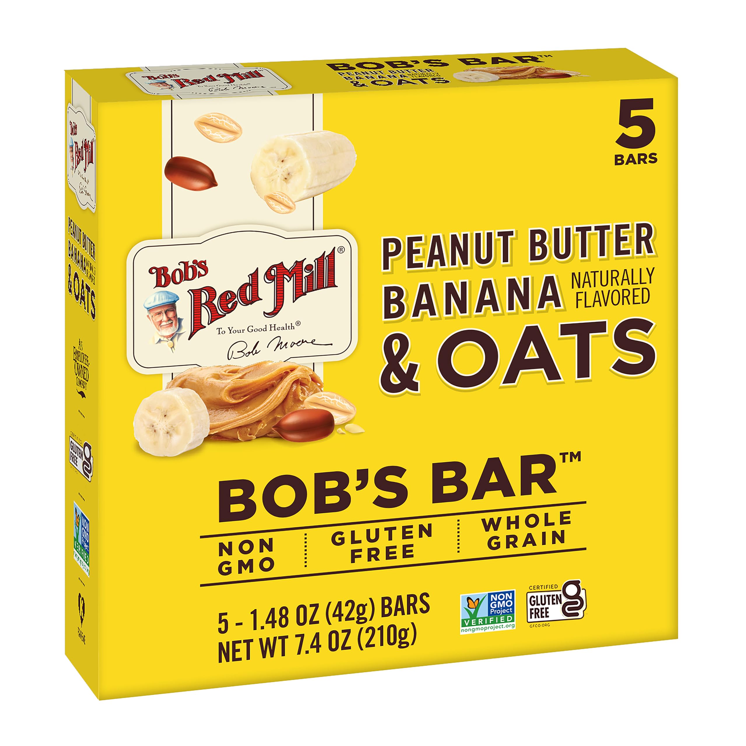 Amazon.com: Bob's Red Mill Peanut Butter Banana & Oats Snack Bar - 5 ...