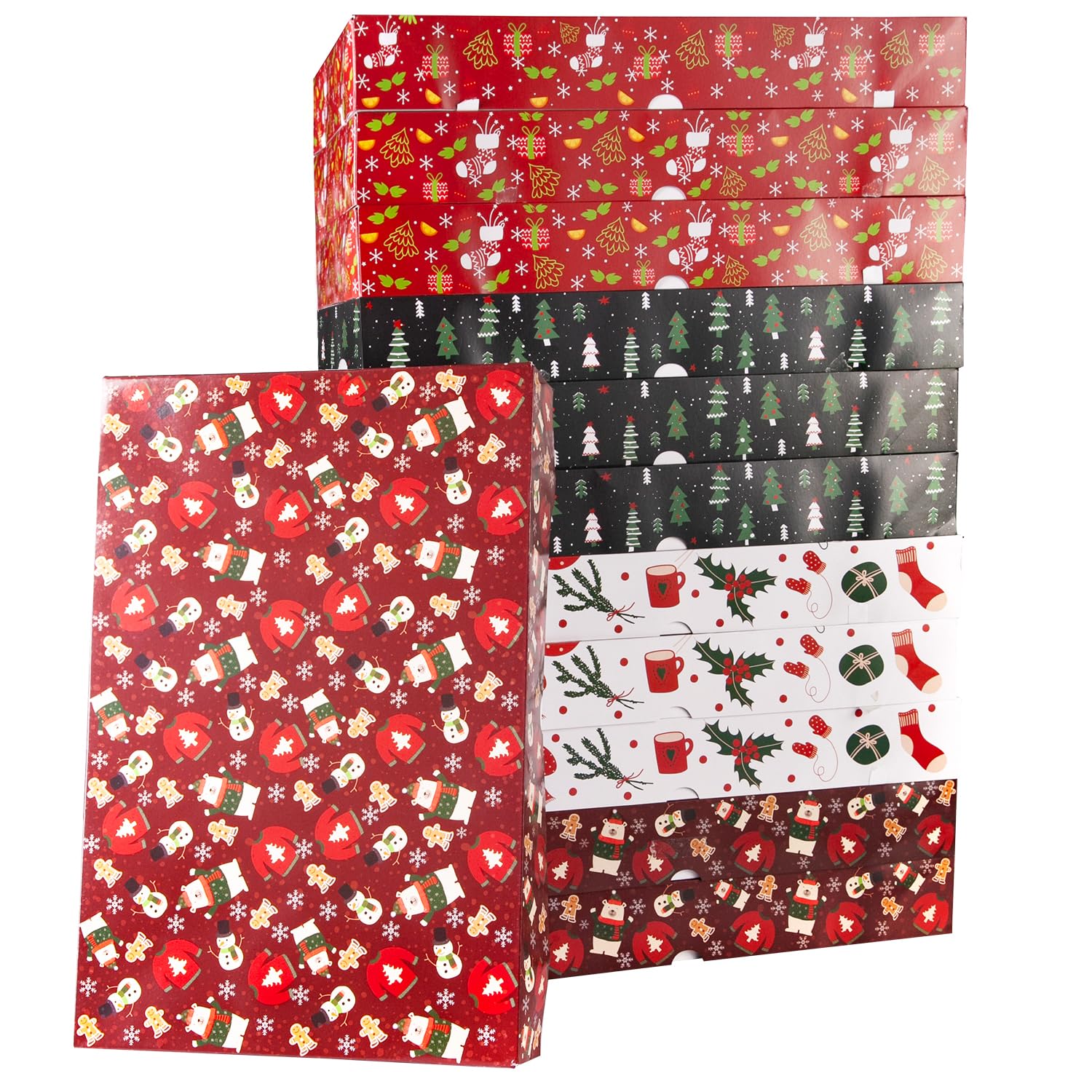 Amazon.com: Bssay 12 Pack Christmas Gift Boxes with Lids,Christmas ...
